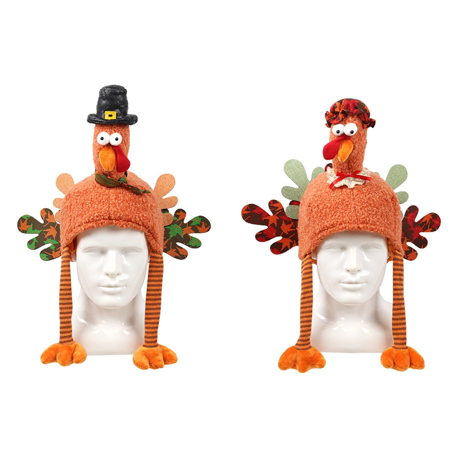 Plush Turkey Thanksgiving Hat with Head,Thanksgiving Party Costume ...