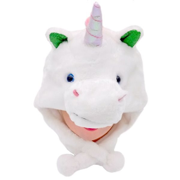 Plush UNICORN Animal Hat Novelty Cap Animal Costume Beanie With Pom ...
