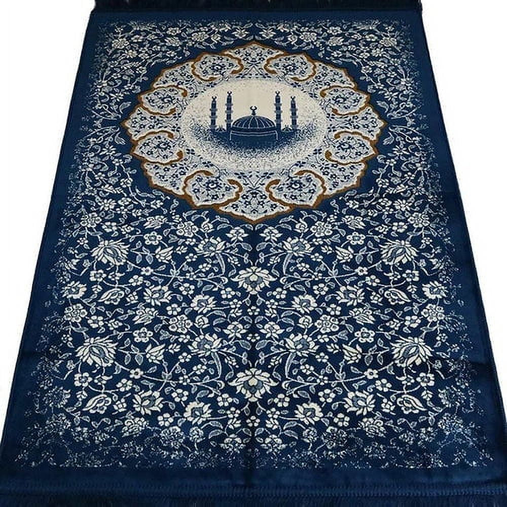 Plush Velvet Islamic Prayer Rug - Floral Mosque - Walmart.com