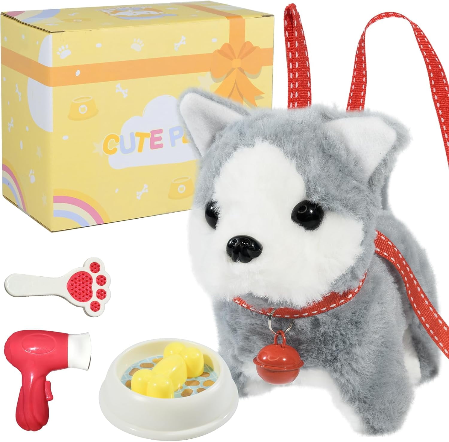 Plush Walking That Can Walk, Bark and Wag Tail,Interactive Pet Puppy ...