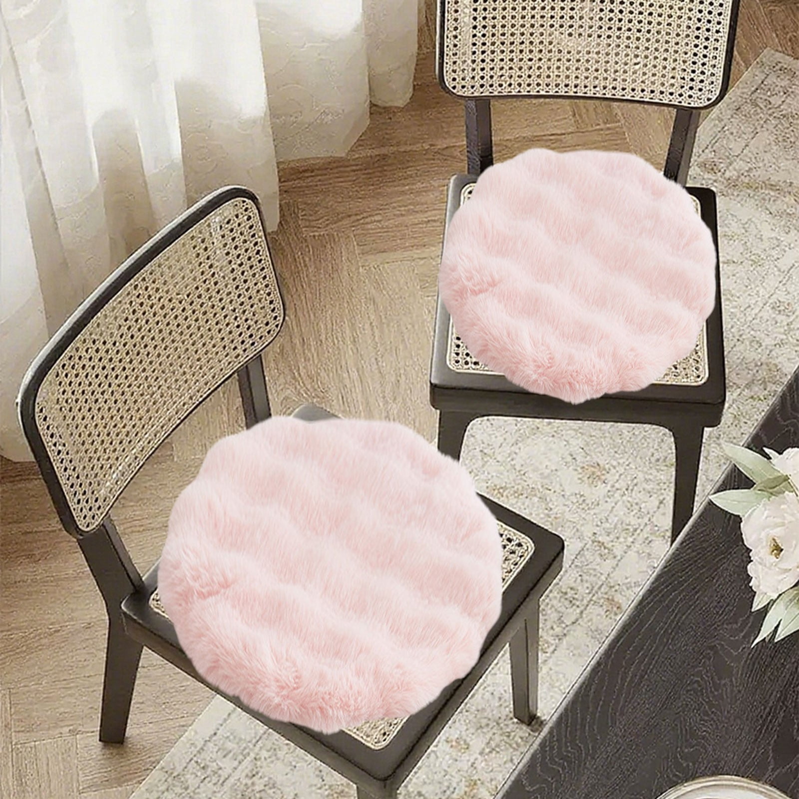 Plush Winter Chair Cushion Office Chair Pad Soft Warm Seat Cover for ...