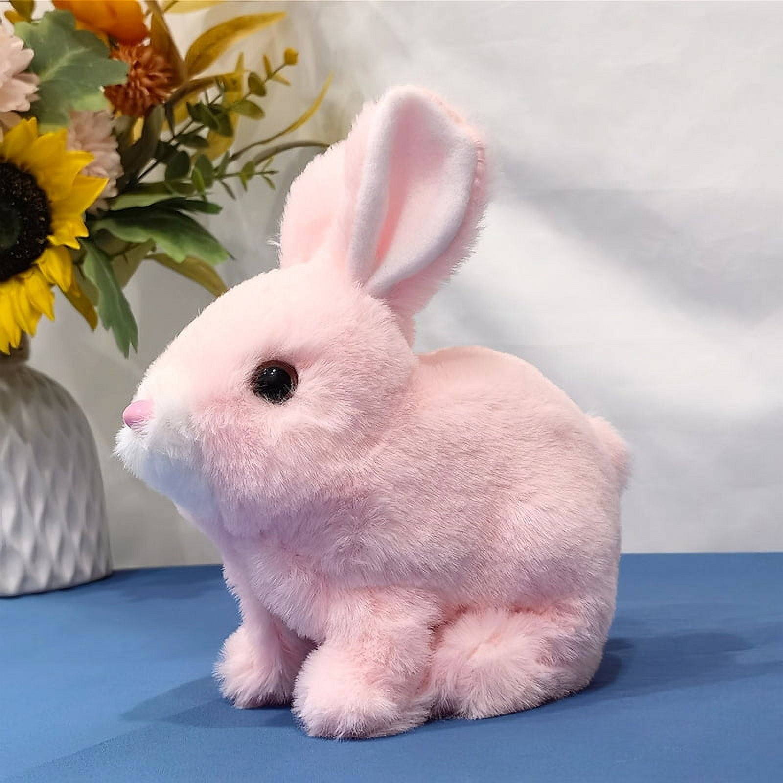 Plush electric rabbit toy; realistic images and soft material ...