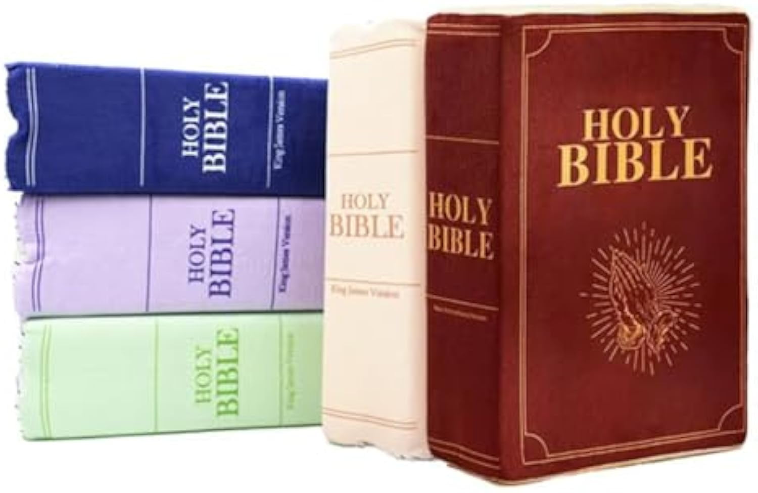 Plushie Bible Pillow, Cozy Faith Book Plush That Opens, Home Holy Shape ...