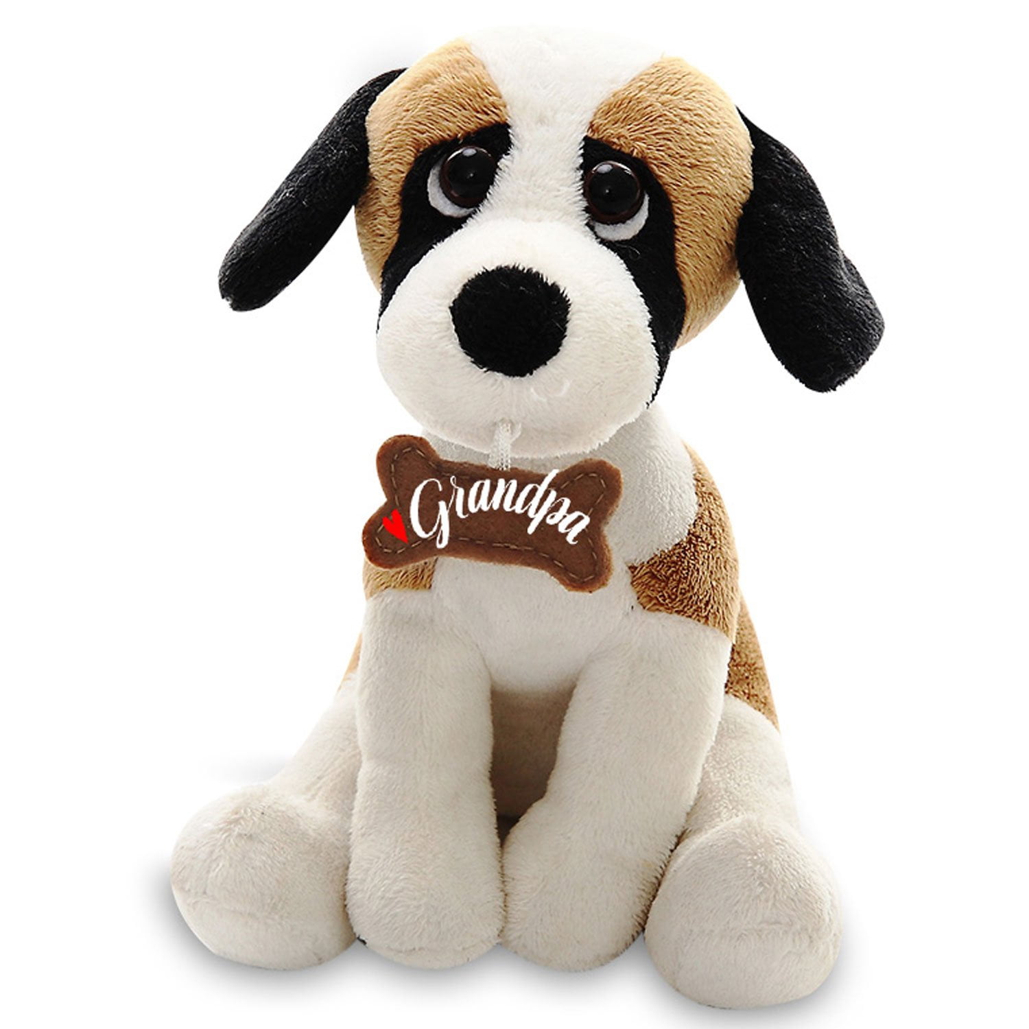 Plushland Adorably Stuffed Small Dog Holding a Bone, Message on It ...