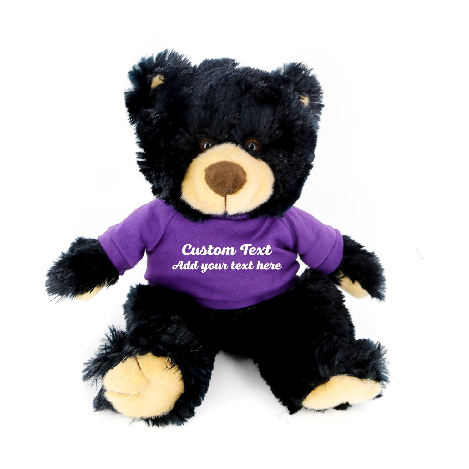 Plushland Black Noah Teddy Bear 12 Inch, Stuffed Animal Personalized ...