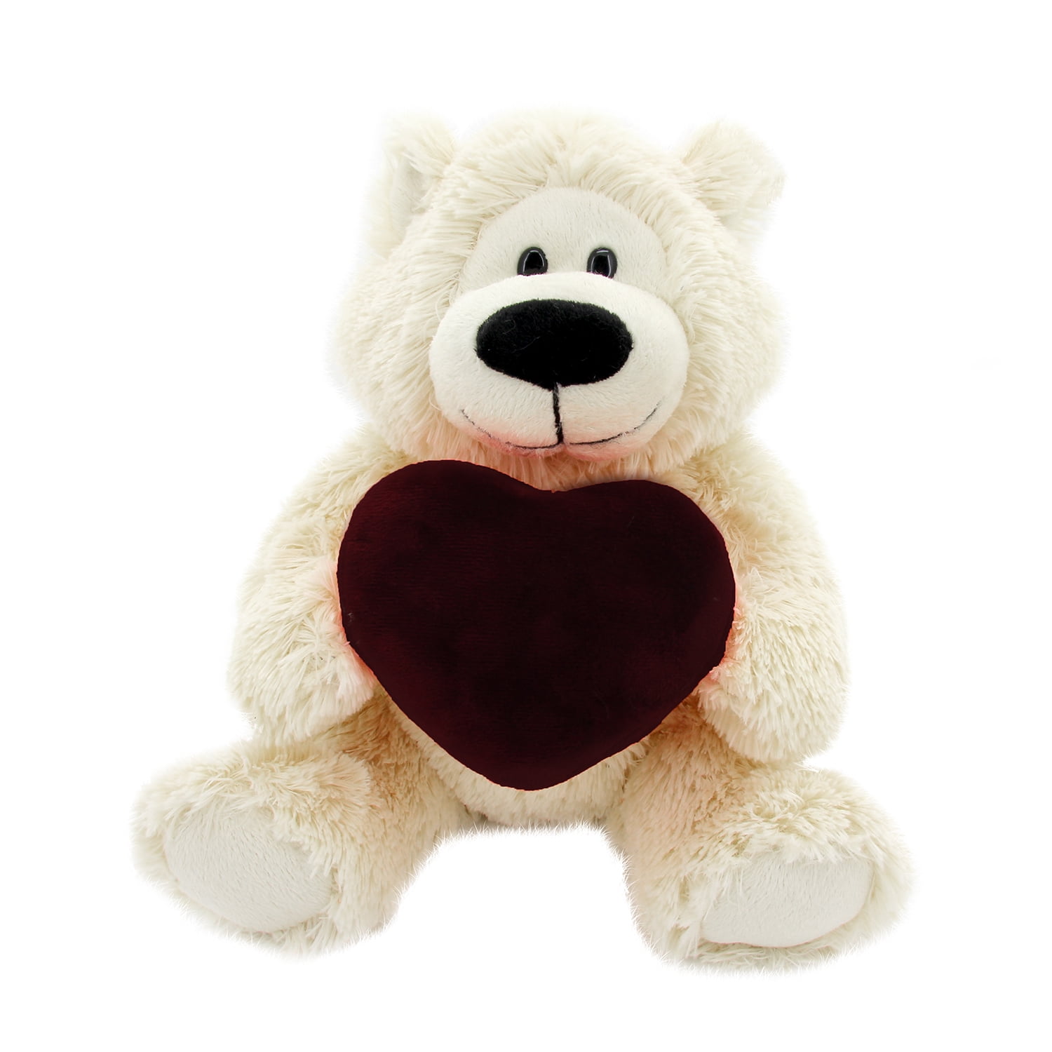 Plushland Sophie Bear 12 Inches with Custom Heart, Cream Teddy Bear ...