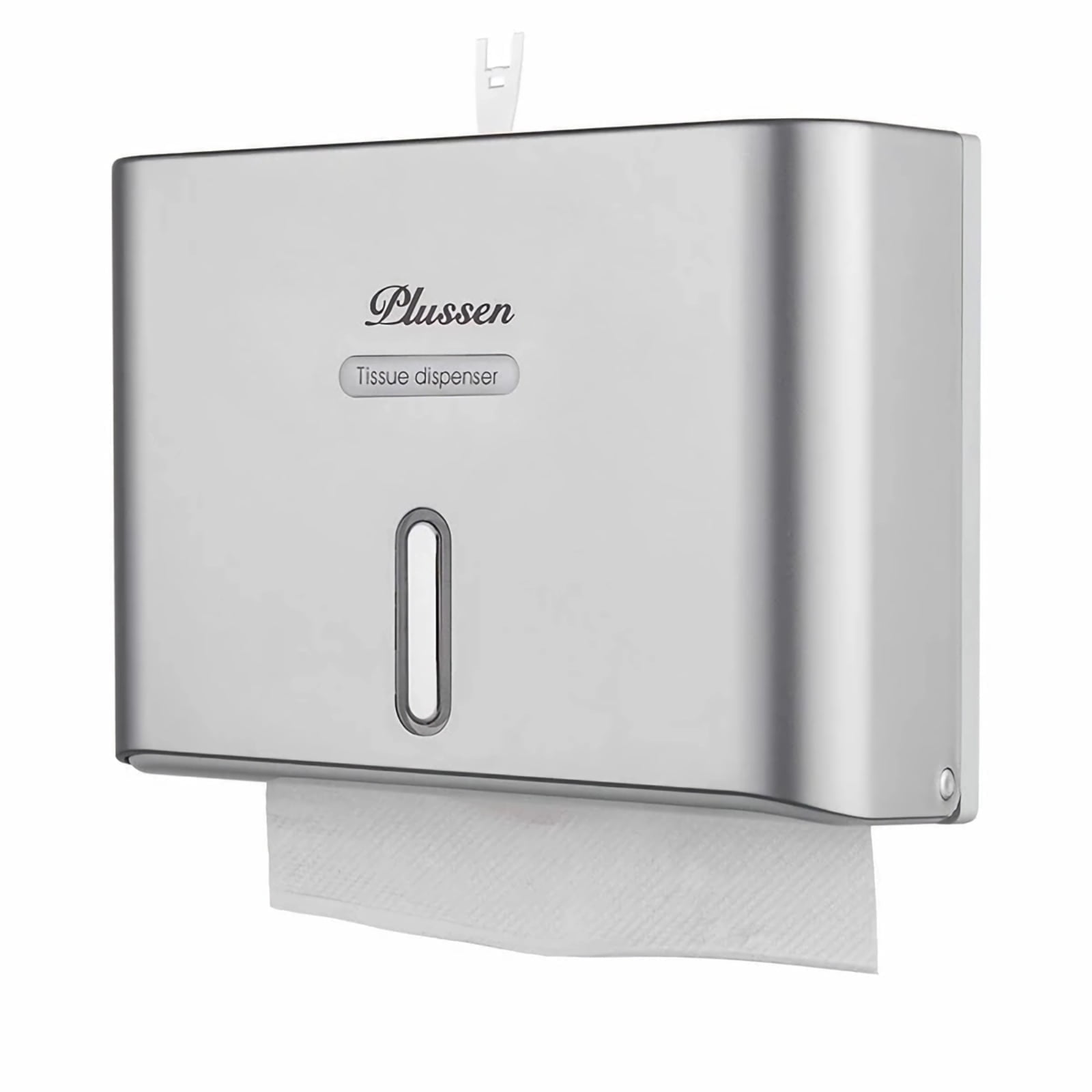 Plussen 1-Compartment Wall Mount Paper Holder & Dispenser, Silver, 1 ...