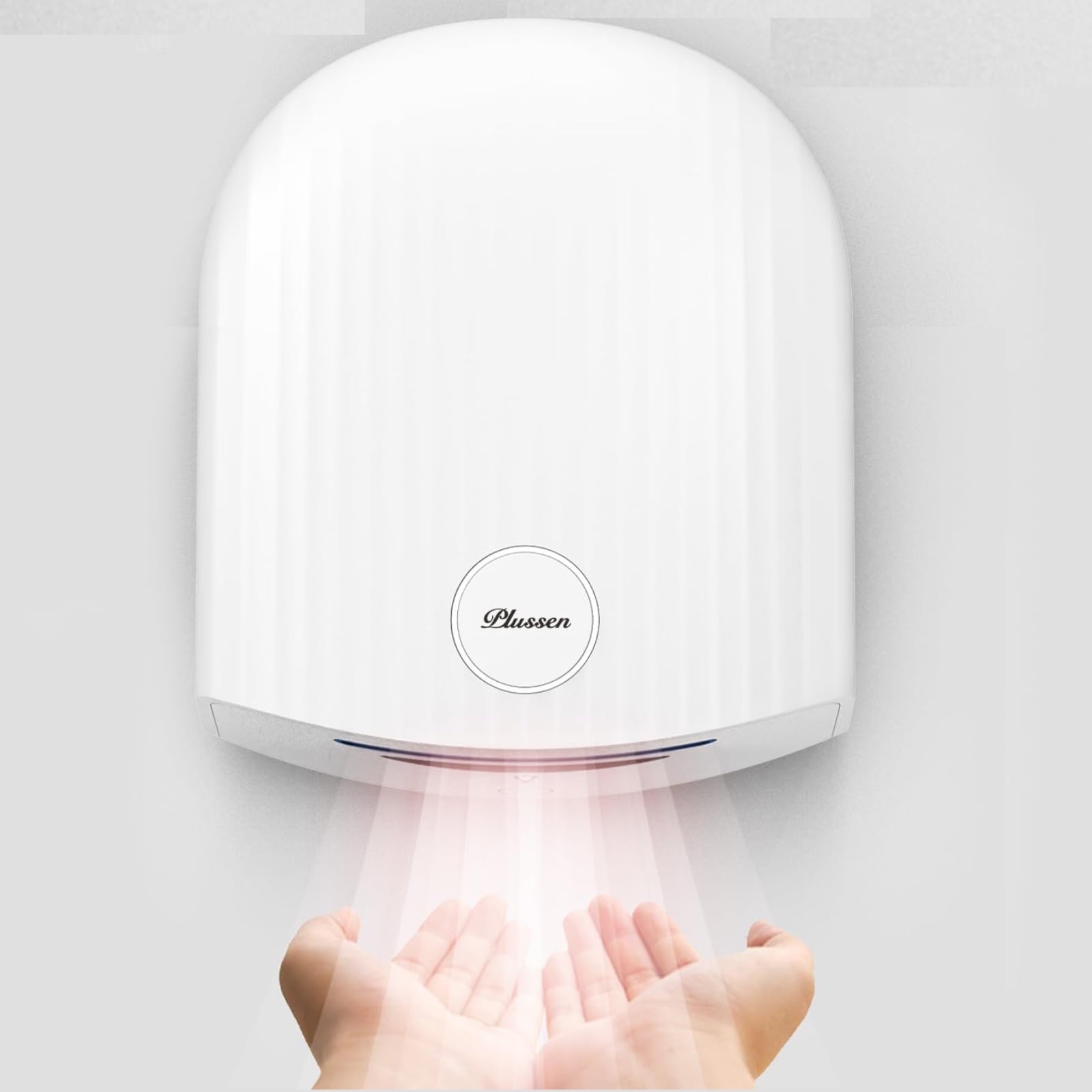 Plussen 1200W Wall Mount Hand Dryer, High Speed Hot/Cold Airflow, White ...
