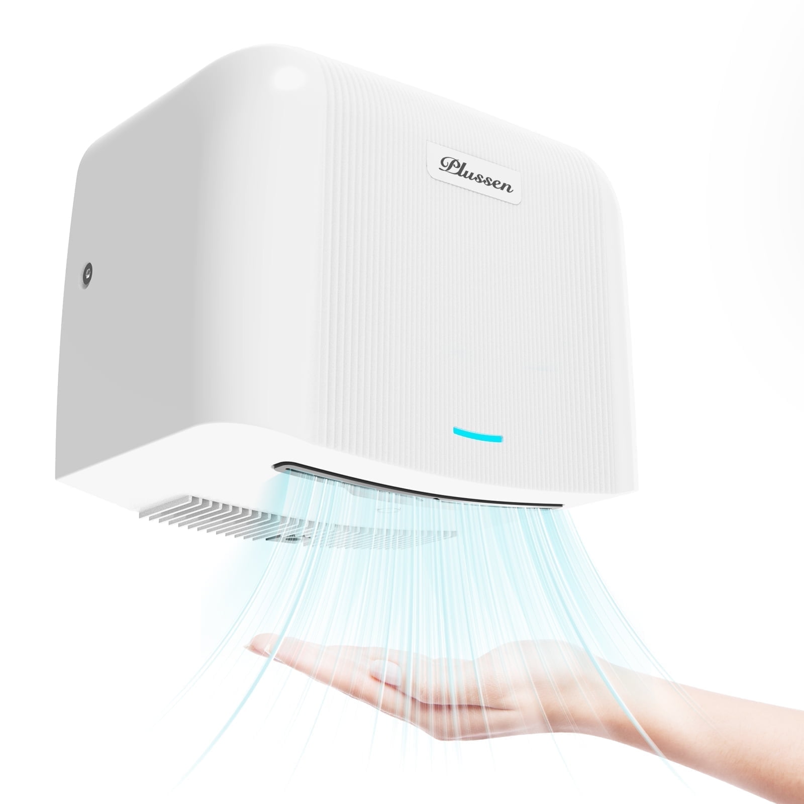 Plussen High-Speed 1200W Hand Dryer, Auto Shut-Off, Wall-Mount, White ...