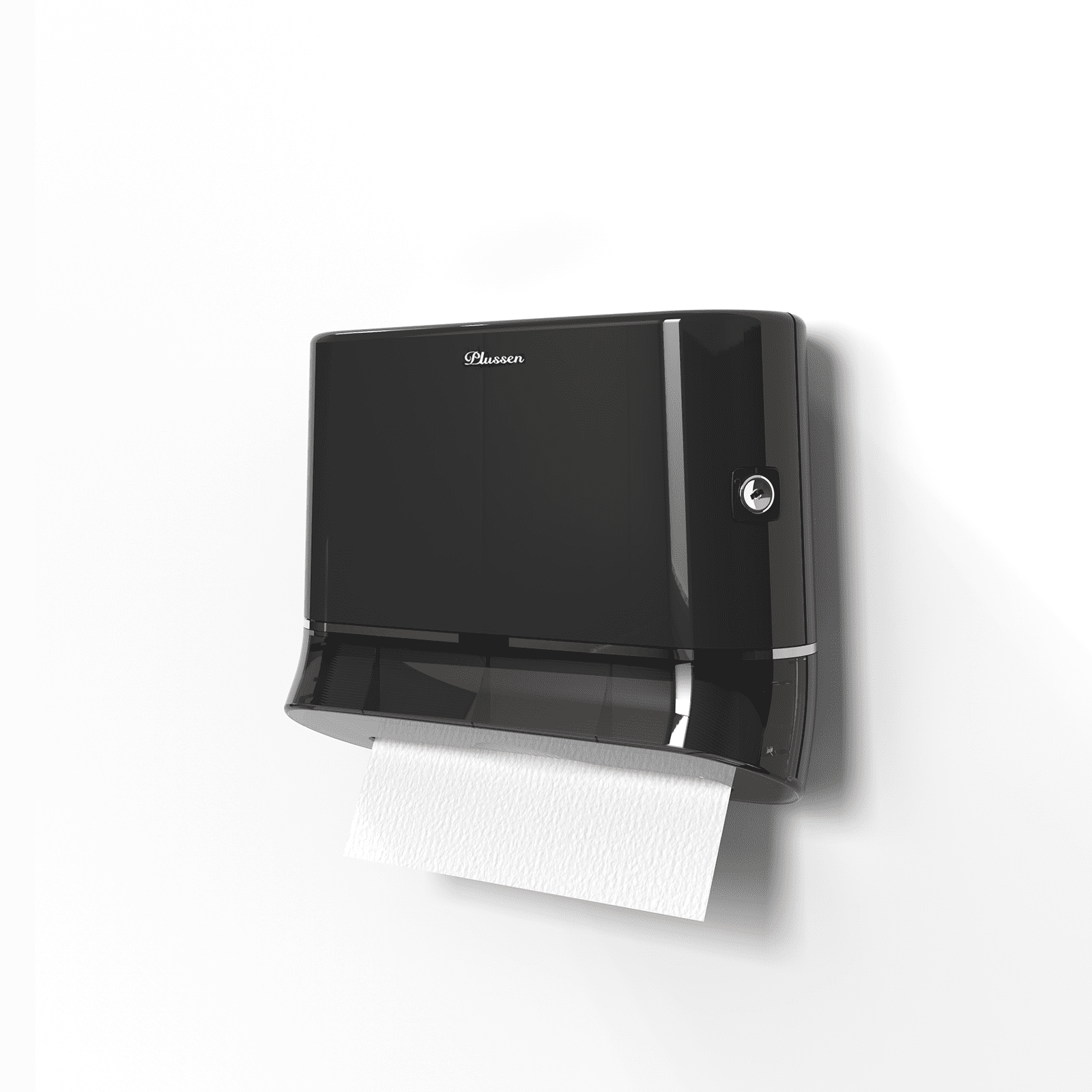 Plussen Wall Mounted Paper Towel Dispenser with Lock, Multi-Fold Tissue ...