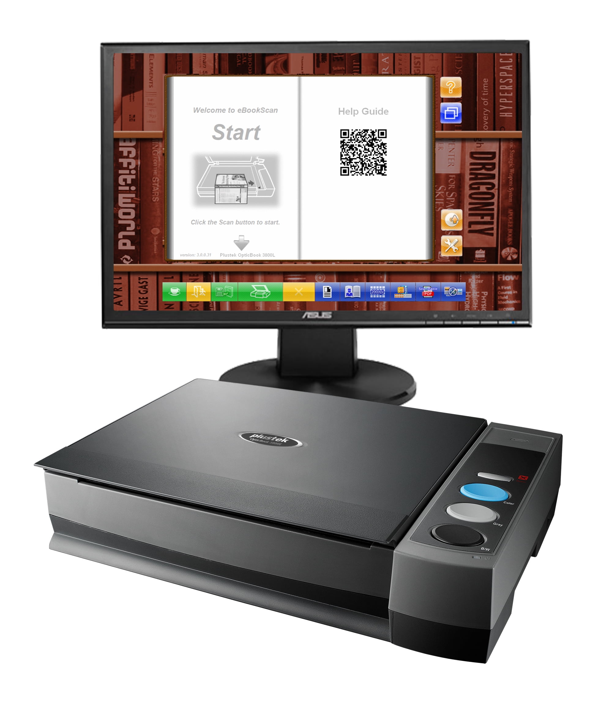 Plustek Book Scanner OpticBook 3800L eBookScan - Intuitive Software Bundle, Auto Crop & Rotate ...