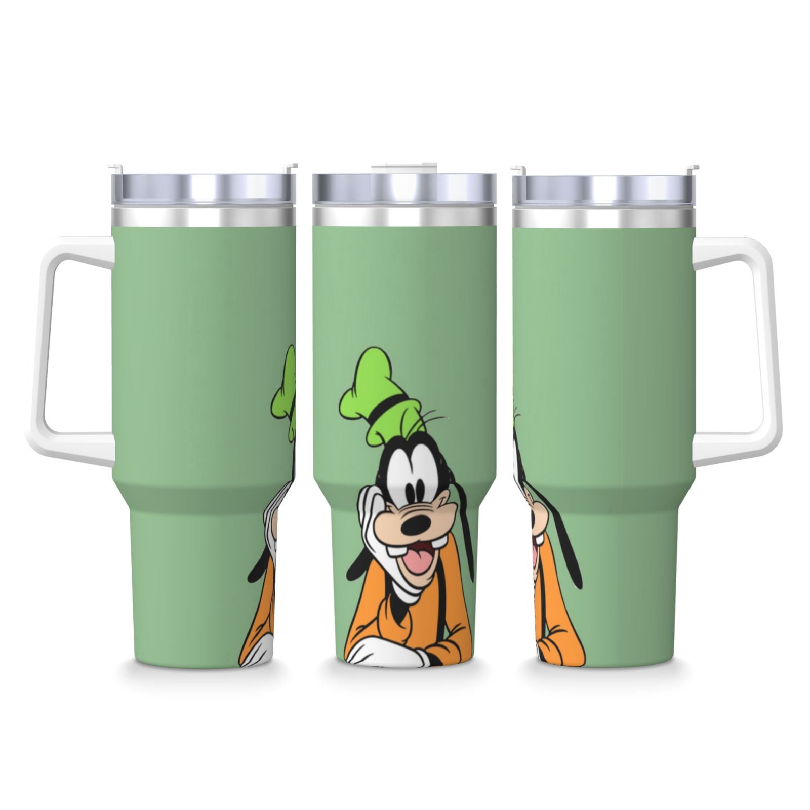 Pluto 40 OZ Ice Bully Cup with Handle Straw Lid, Double Wall Stainless ...