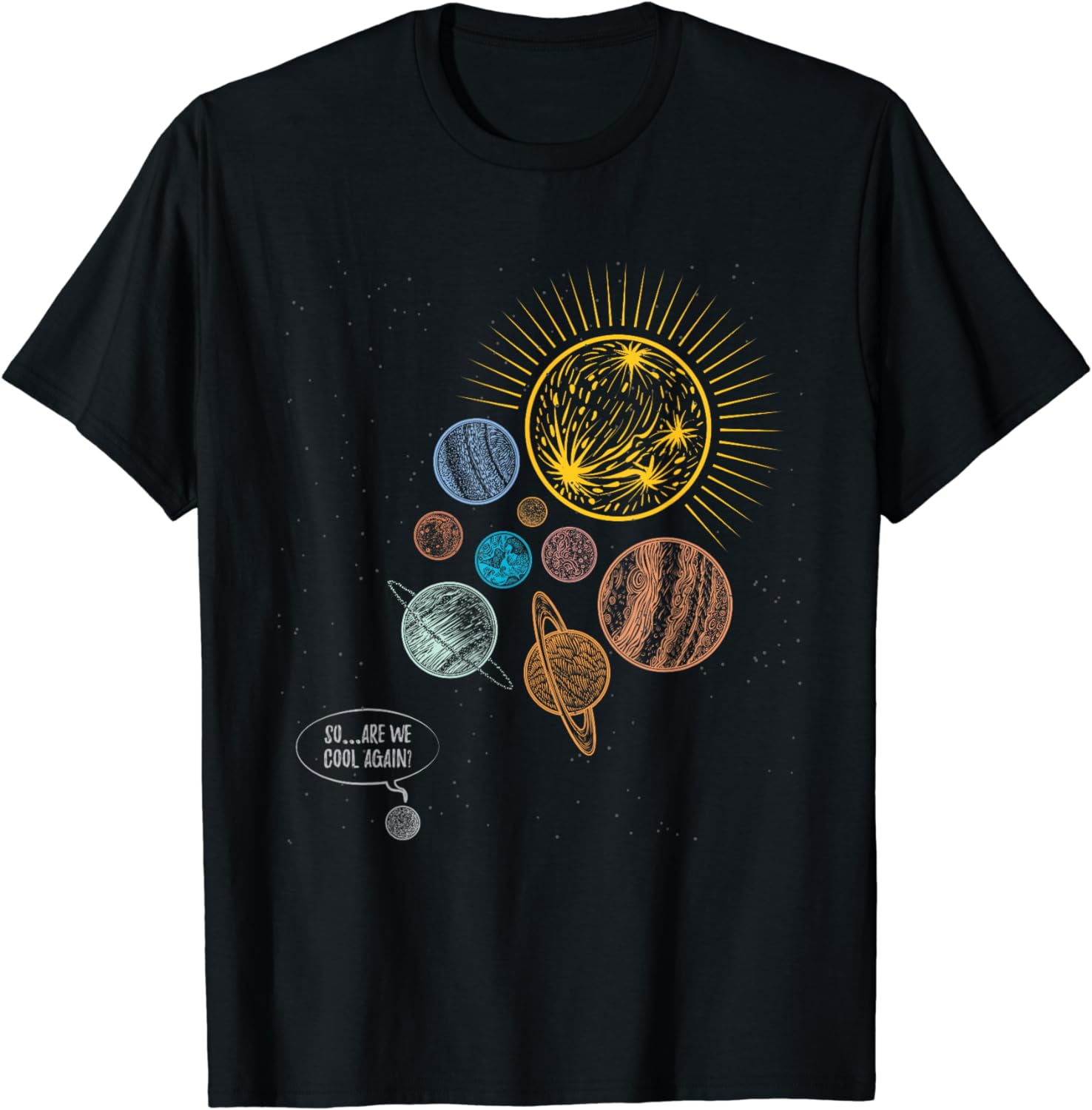Pluto Planet Funny Solar System Dwarf Planets Astronaut Gift T-Shirt ...