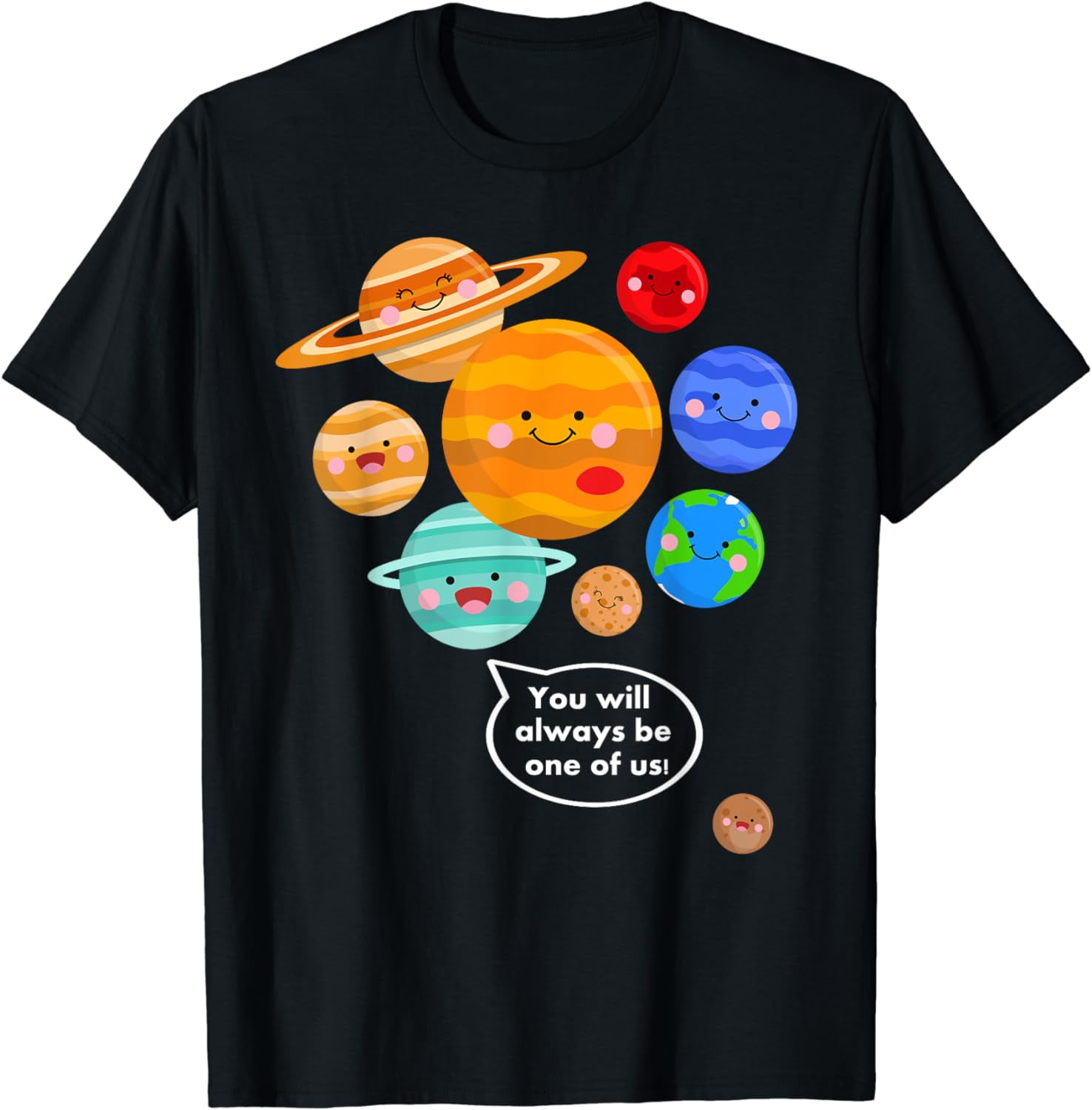 Pluto Planet Shirt Funny Cartoon Planets Never Forget Pluto T-Shirt - Walmart.com
