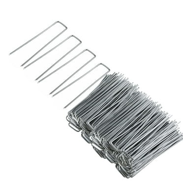 Metal Garden Stakes 6 Inch Galvanized Landscape Staple Heavy Duty U ...