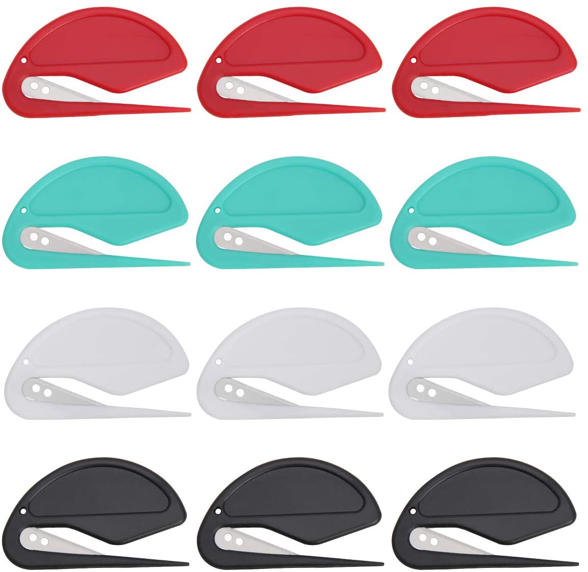 12 PCS Letter Openers Plastic Envelope Slitter Set Razor Blade Paper ...