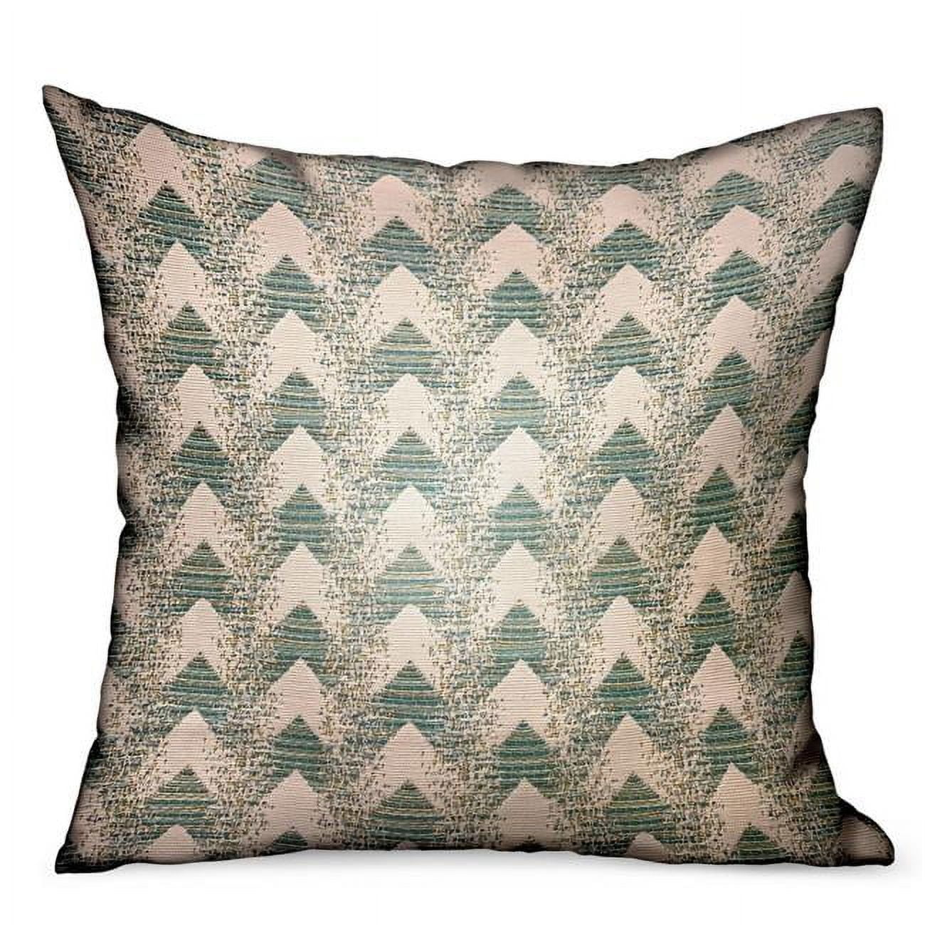 Plutus Brands 24 x 24 in. Forest Jade Sea Green Chevron Luxury Outdoor & Indoor Throw Pillow ...