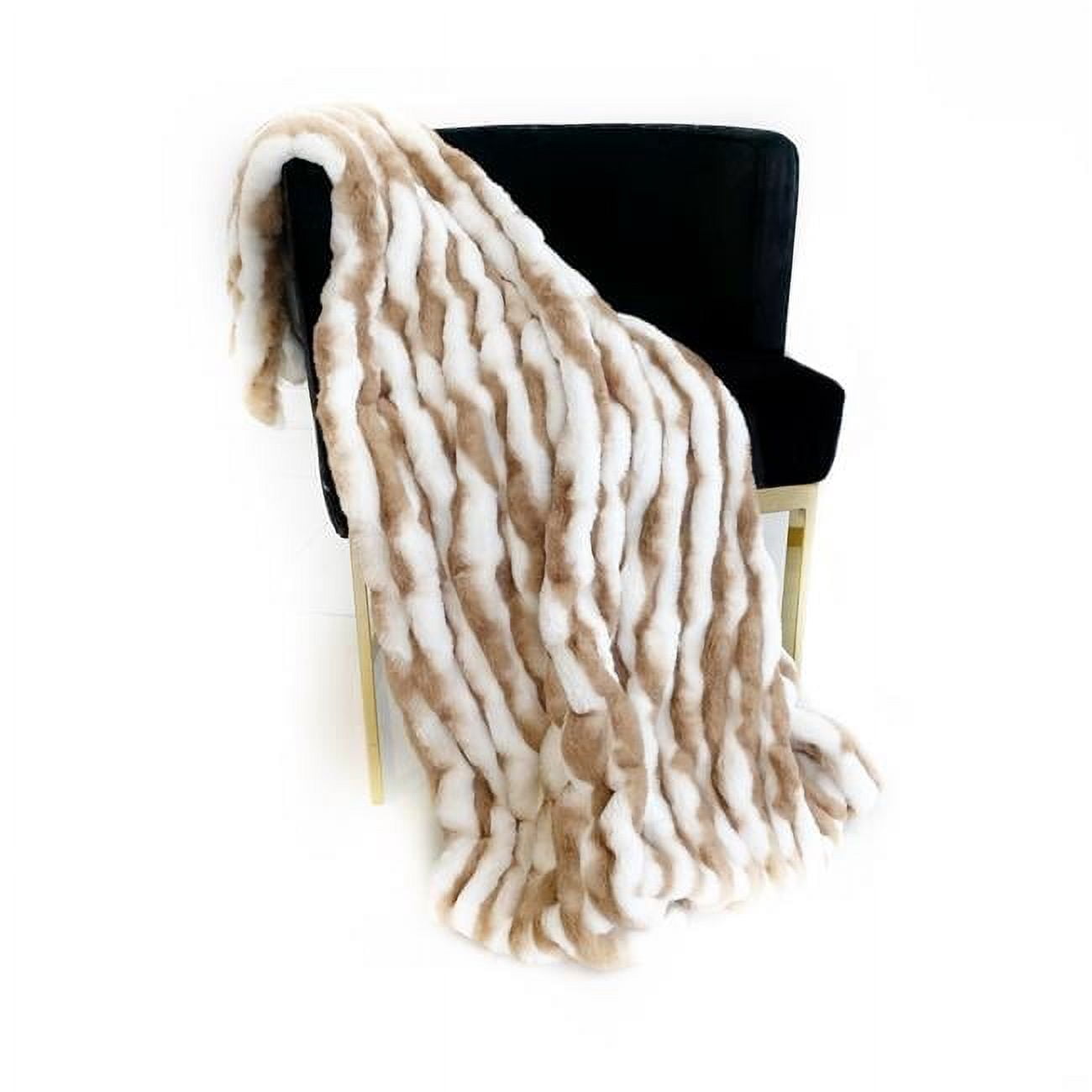 Plutus Brands 80 x 90 in. Snow Chinchilla Faux Fur Luxury Throw Blanket ...