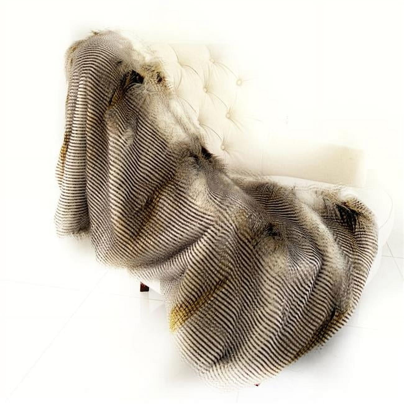 Plutus Brands 96 x 110 in. Handmade Luxury Throw, Gray, Beige & Gold ...