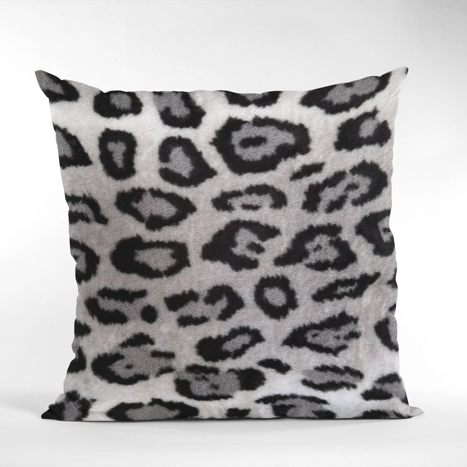 Plutus Brands Gray Silver Jaguar Animal Faux Fur Luxury Throw Pillow ...