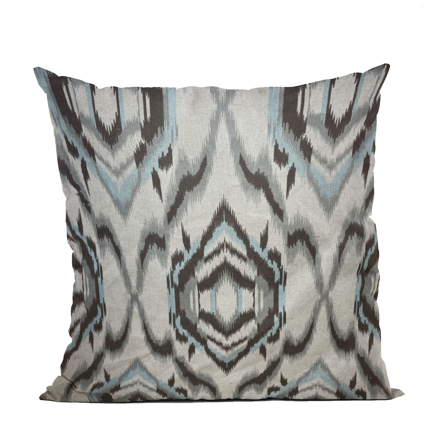 Plutus Brands Ikat Dream Blue, Black, Cream Handmade Luxury Pillow ...