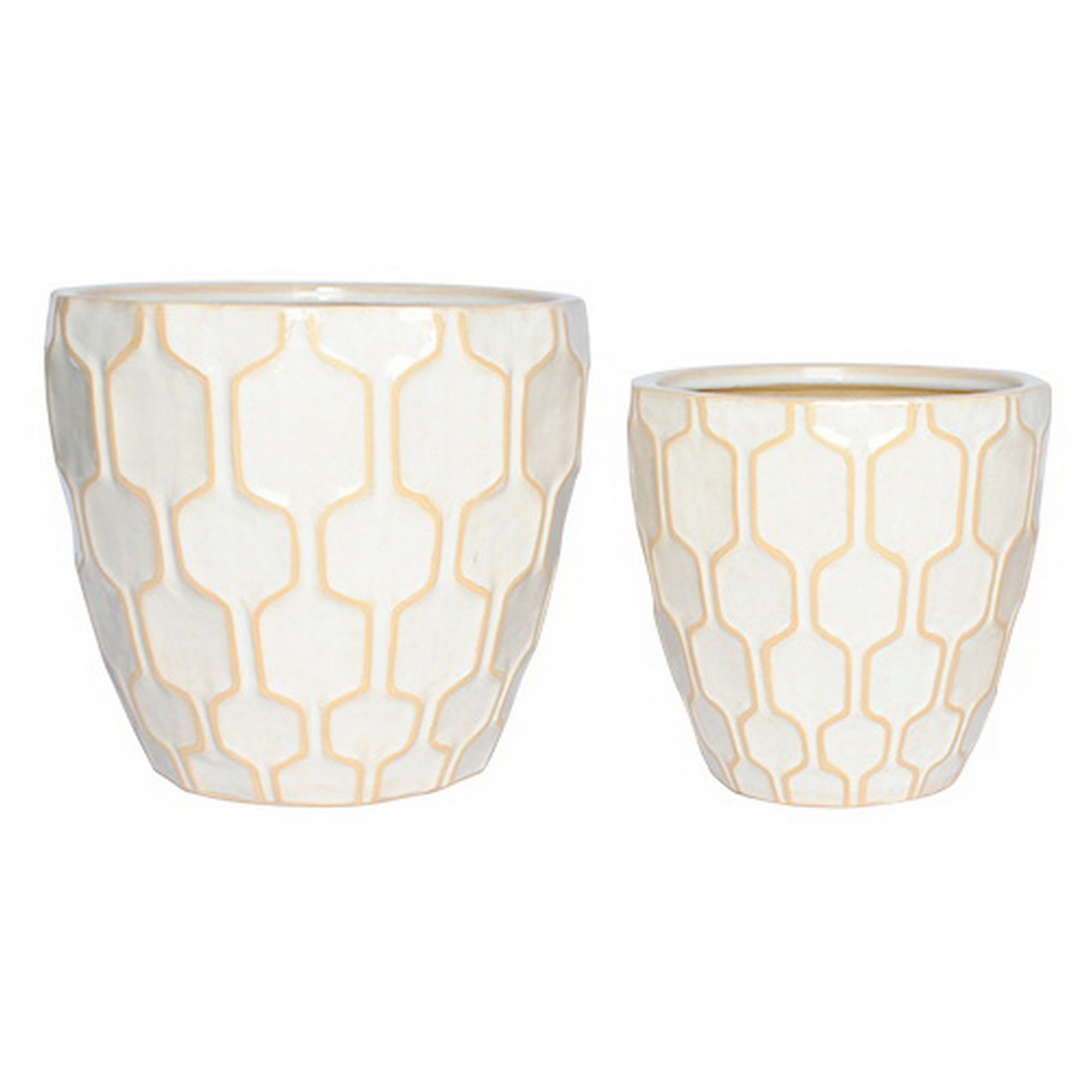 Plutus Brands Planter Set Of 2 in White Porcelain - Walmart.com