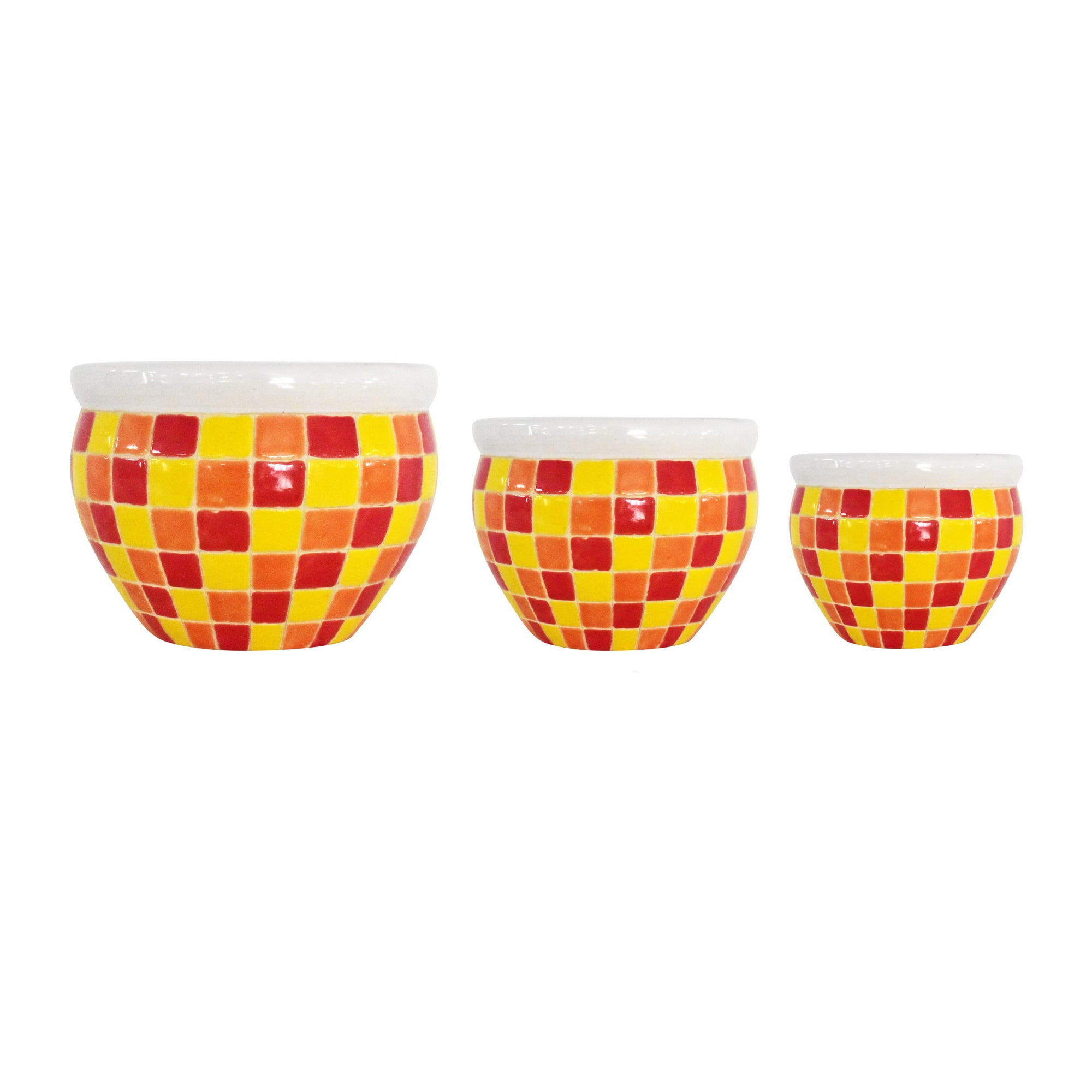 Plutus Brands Planter Set Of 3 in Multi-Colored Porcelain - Walmart ...