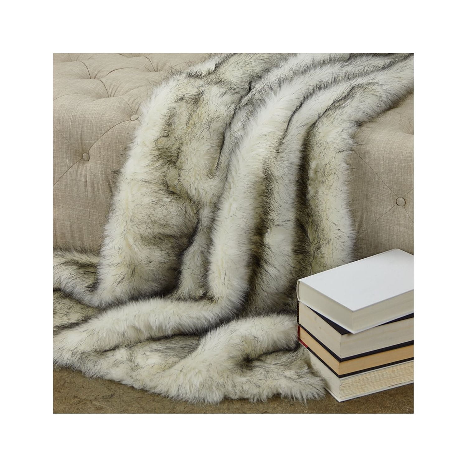 Plutus Polar Bear Faux Fur Luxury Throw 116"W x 102"L - Walmart.com