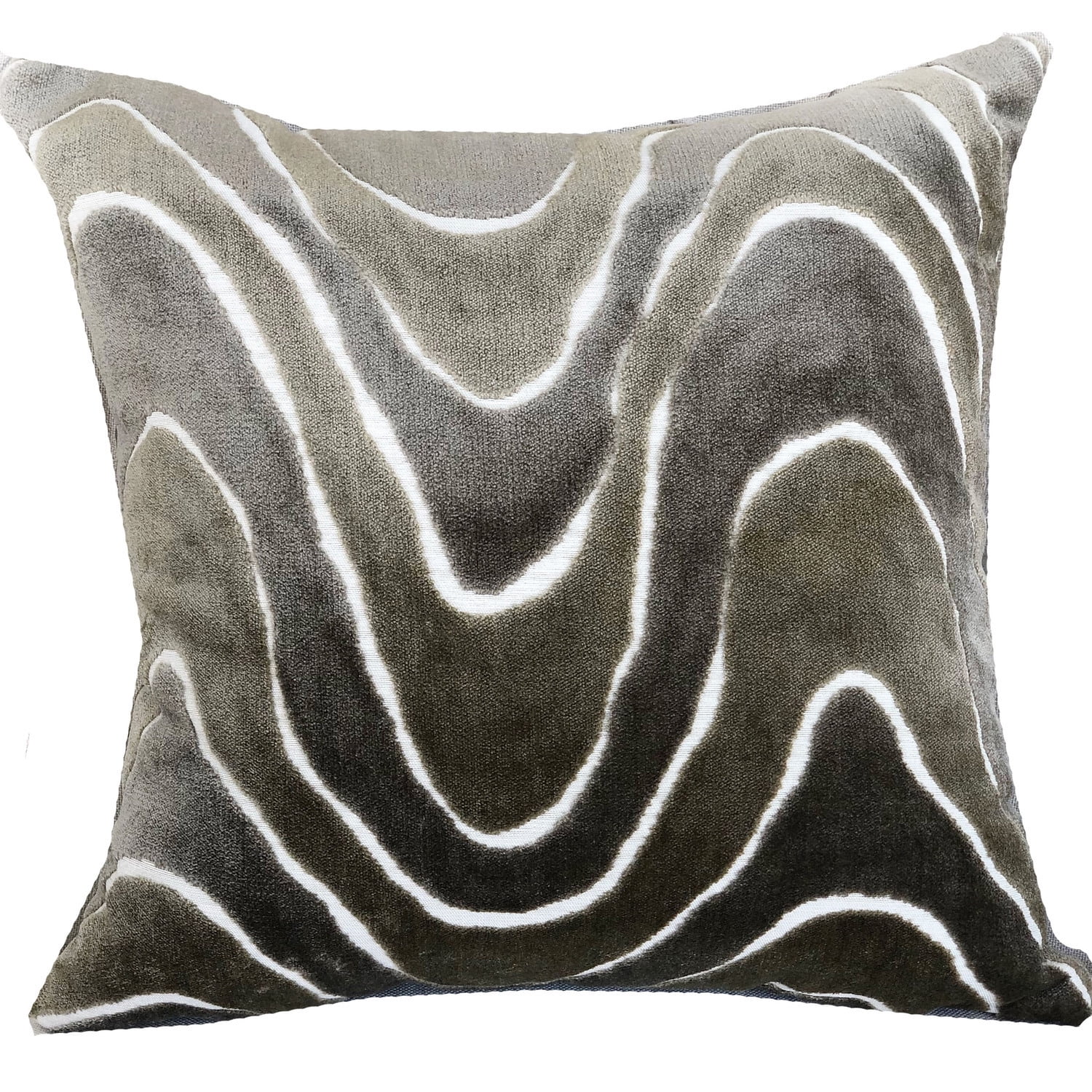 Plutus Brands Sensous Waves Taupe Ivory Greige Handmade Luxury Pillow ...