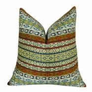 Plutus Luxury Copper Metallic Clonamore Handmade Throw Pillow - Blue ...