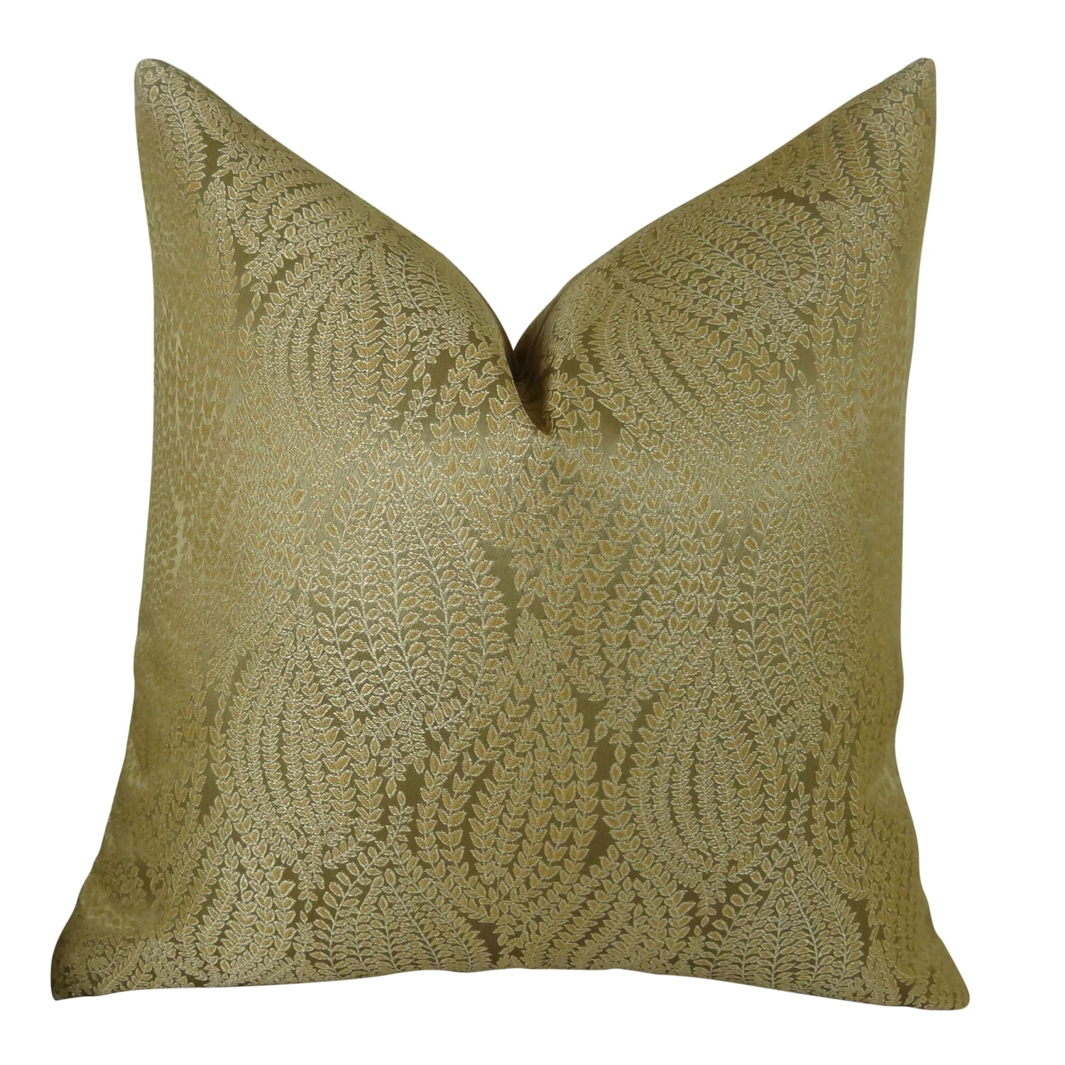 Plutus Leaf Pod Handmade Throw Pillow-Color:Gold,Size:24" x 24 ...