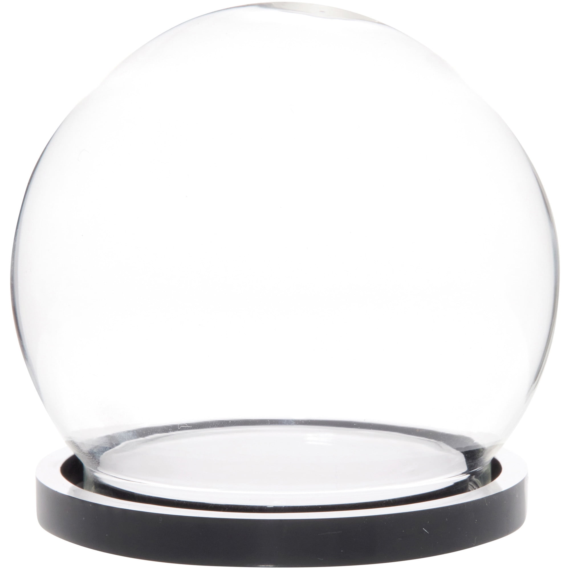 Plymor 3.5" x 4" Glass Display Dome Globe Cloche (Black Acrylic Base ...