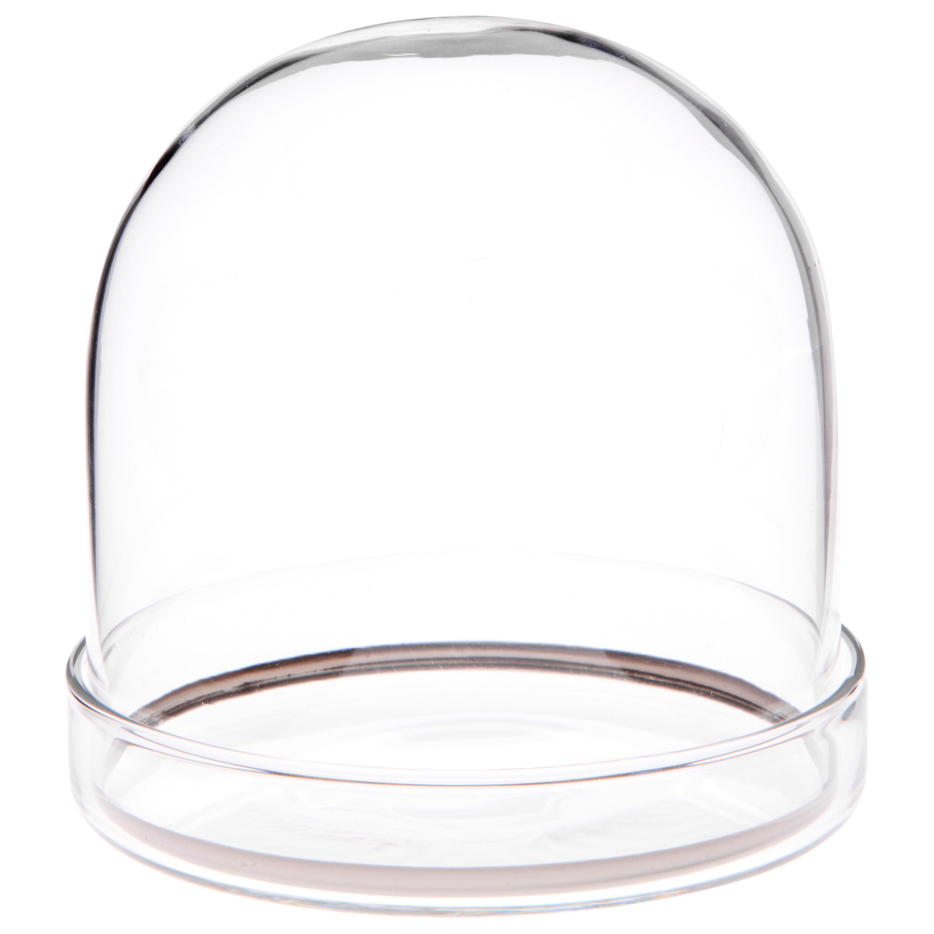 Plymor 3" x 3" Glass Display Dome Cloche with Silver Rim (Clear Glass ...