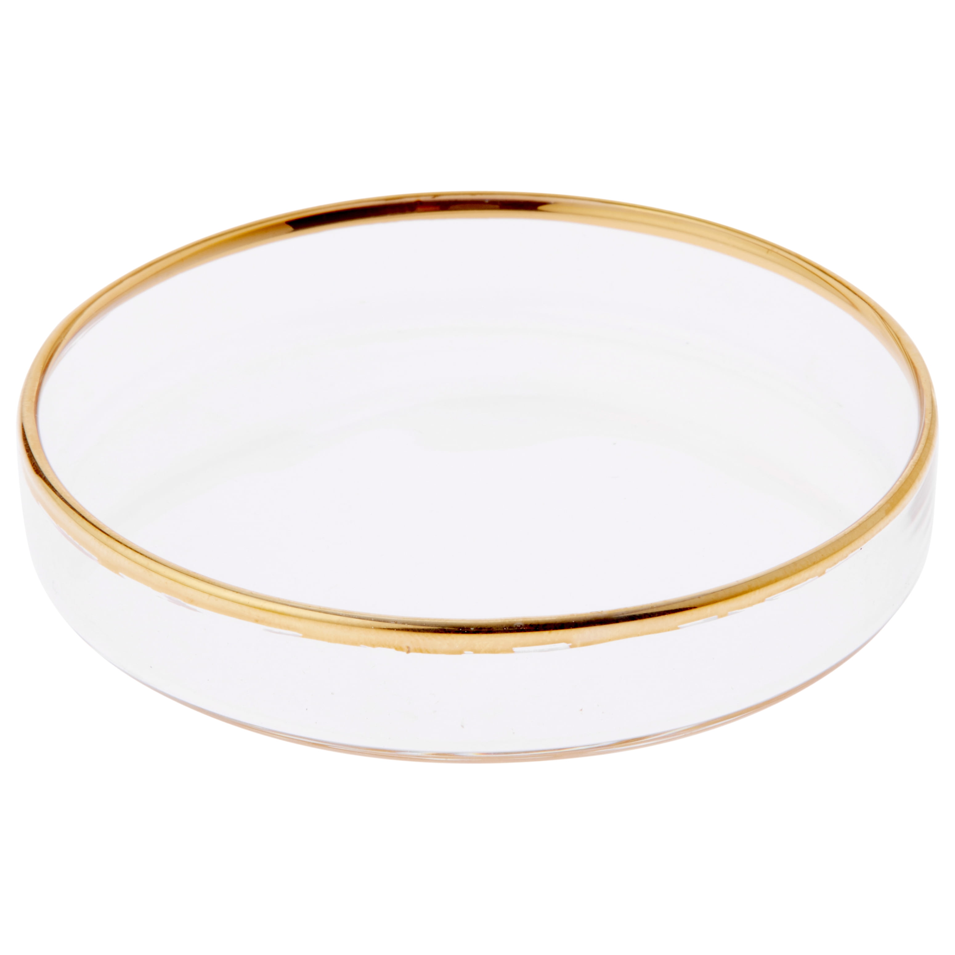 Plymor 3" x 3" Round Glass Display Tray (Gold Rim) - Walmart.com