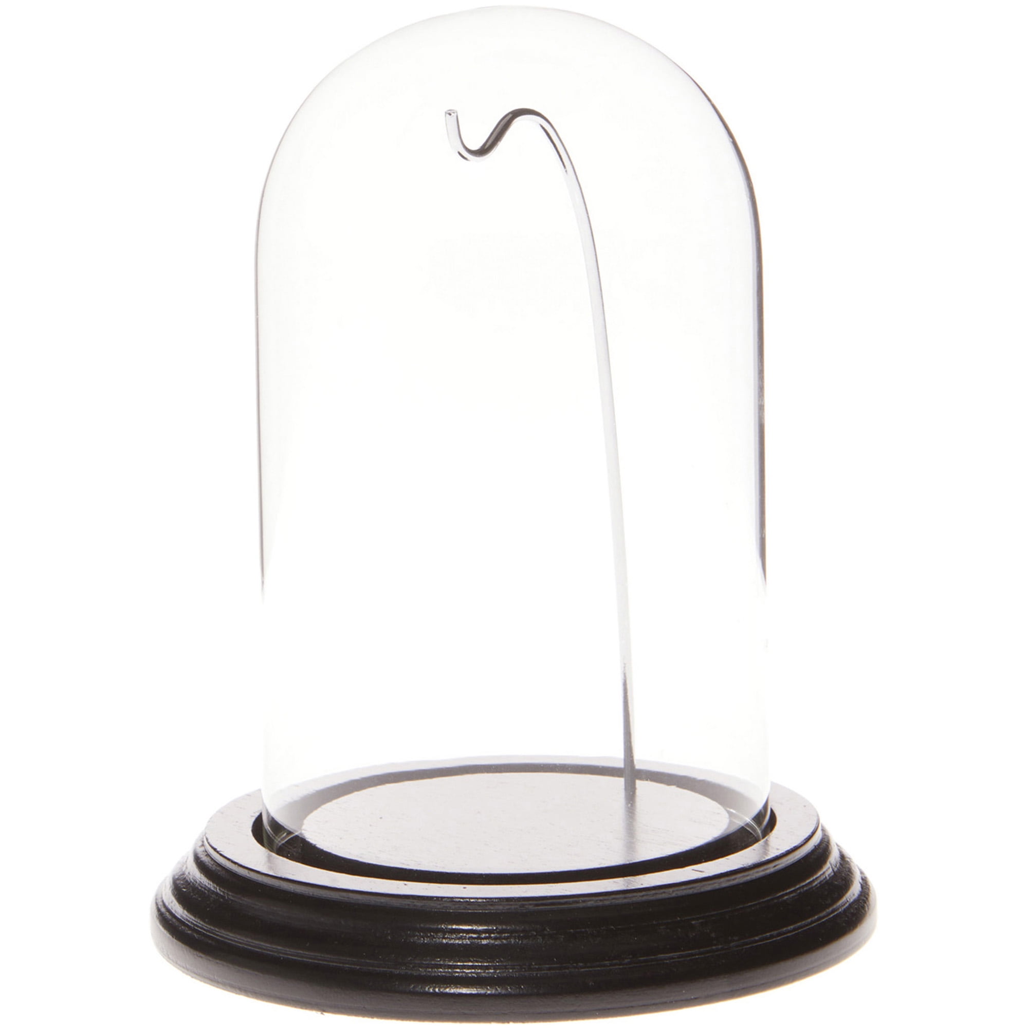Plymor 3" x 5" Watch Glass Display Dome Cloche (Black Wood Veneer Base ...
