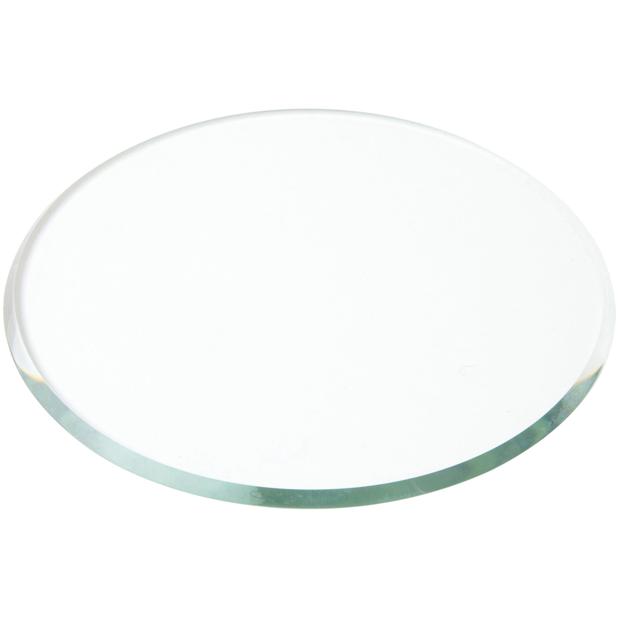 Plymor 4" Round, 3mm Thick Beveled Clear Glass Circle, Pack of 24 ...