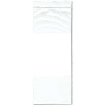 Clear Plastic Reclosable Zipper Bags 3x5 W/White Block (Package of 100 ...