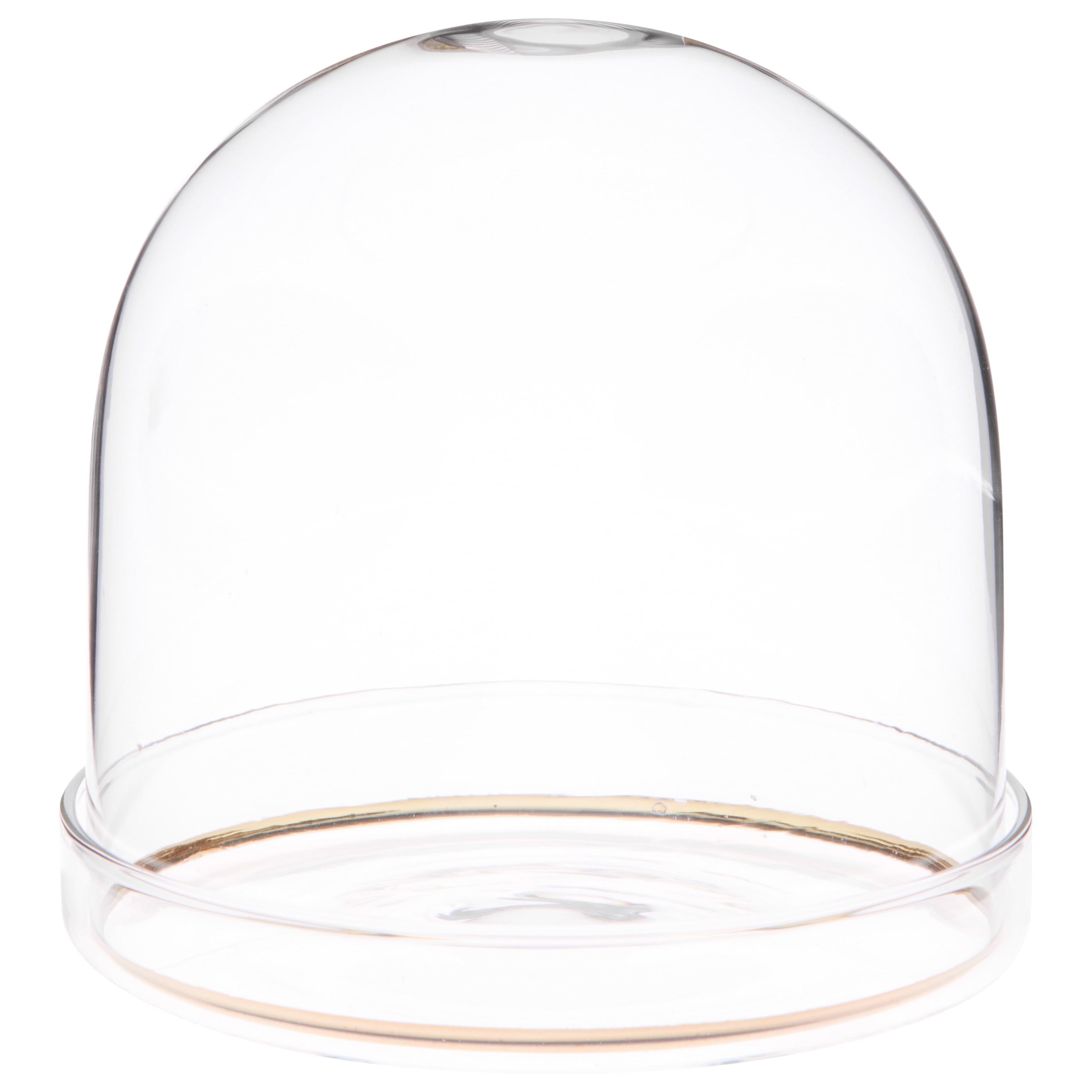 Plymor 4" x 4" Glass Display Dome Cloche with Gold Rim (Clear Glass ...