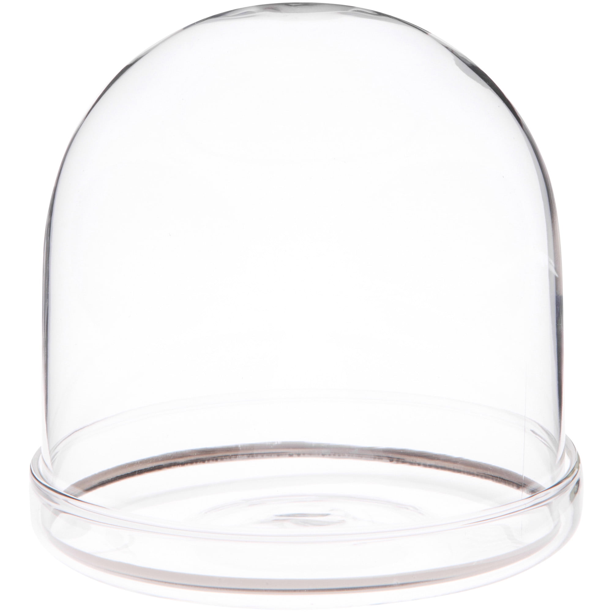 Plymor 4" x 4" Glass Display Dome Cloche with Silver Rim (Clear Glass ...