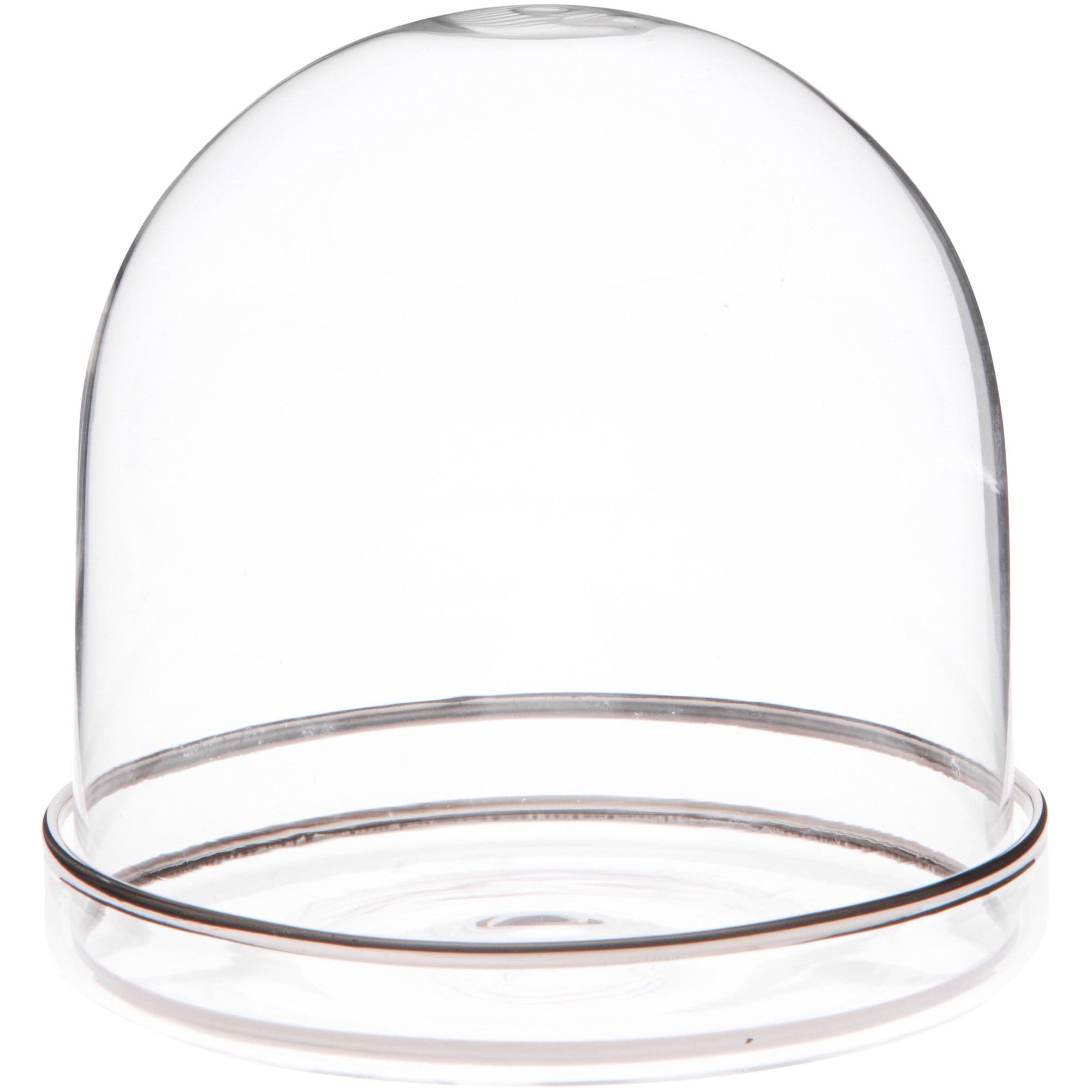 Plymor 4" x 4" Glass Display Dome Cloche with Silver Rim (Silver Rim ...