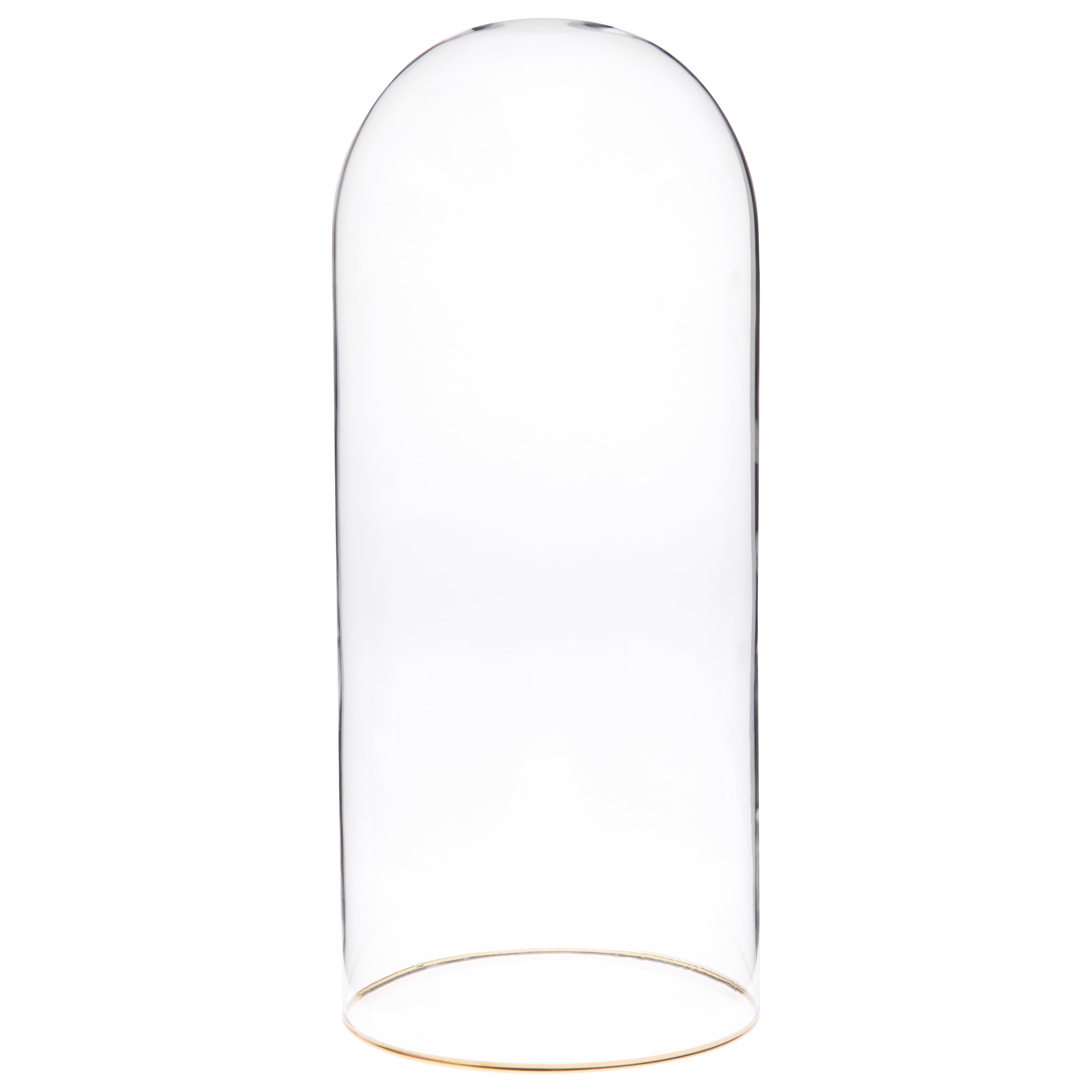 Plymor 5.5" x 13" Glass Display Dome Cloche with Gold Rim (no Base ...