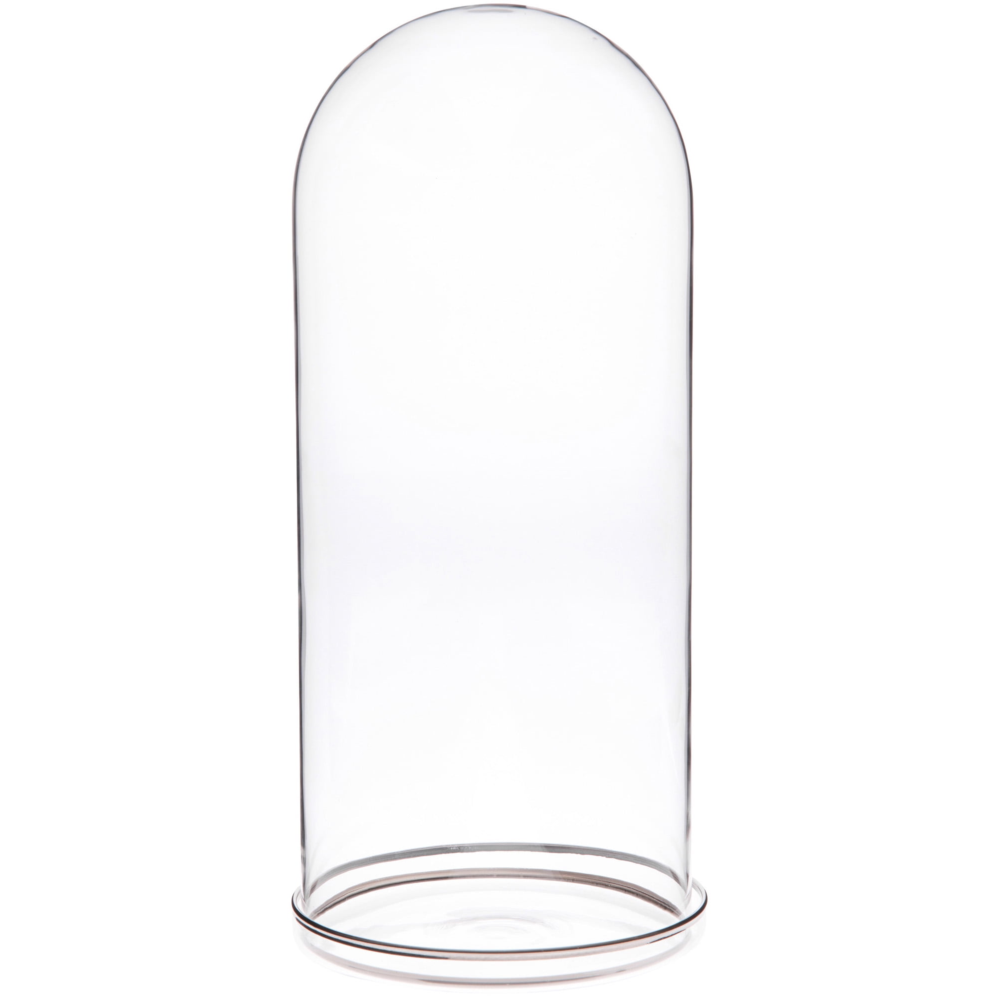 Plymor 5.5" x 13" Glass Display Dome Cloche with Silver Rim (Silver Rim ...
