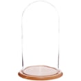 Plymor 9.75" x 20" Glass Display Dome Cloche (Oak Wood Base) - Walmart.com