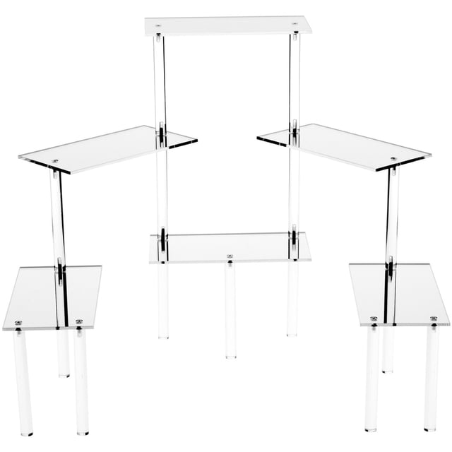 Plymor Acrylic Rectangular 6-Platform Multi-Item Display Riser ...