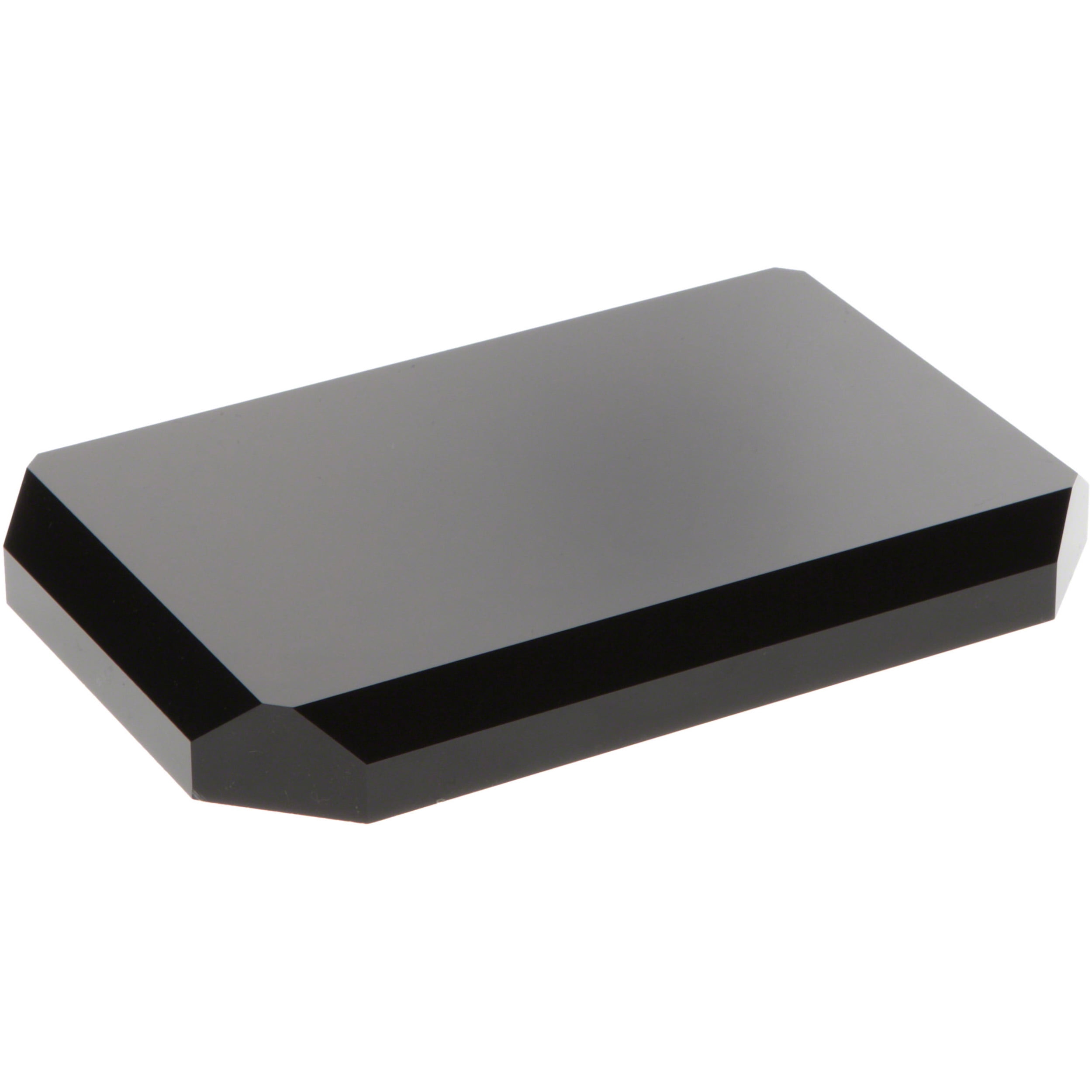 Plymor Black Acrylic Beveled Corner-Cut Rectangular Display Base, 6" W ...