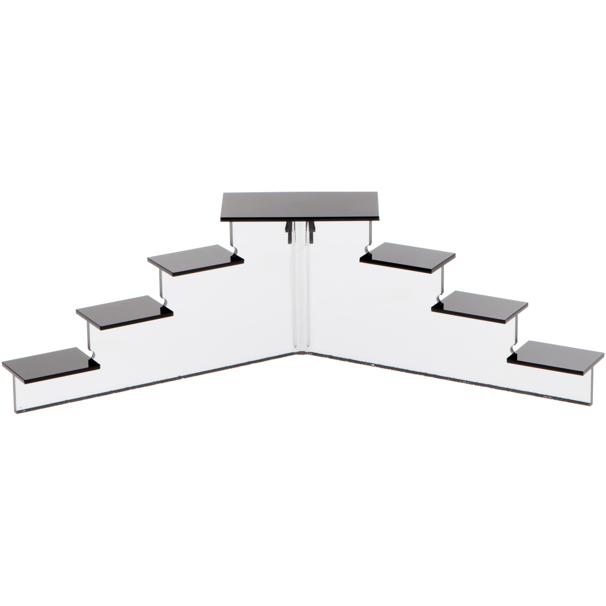 Plymor Black Acrylic (Mirrored) 7-Item Mini Display Stairs, 4.125" H x ...