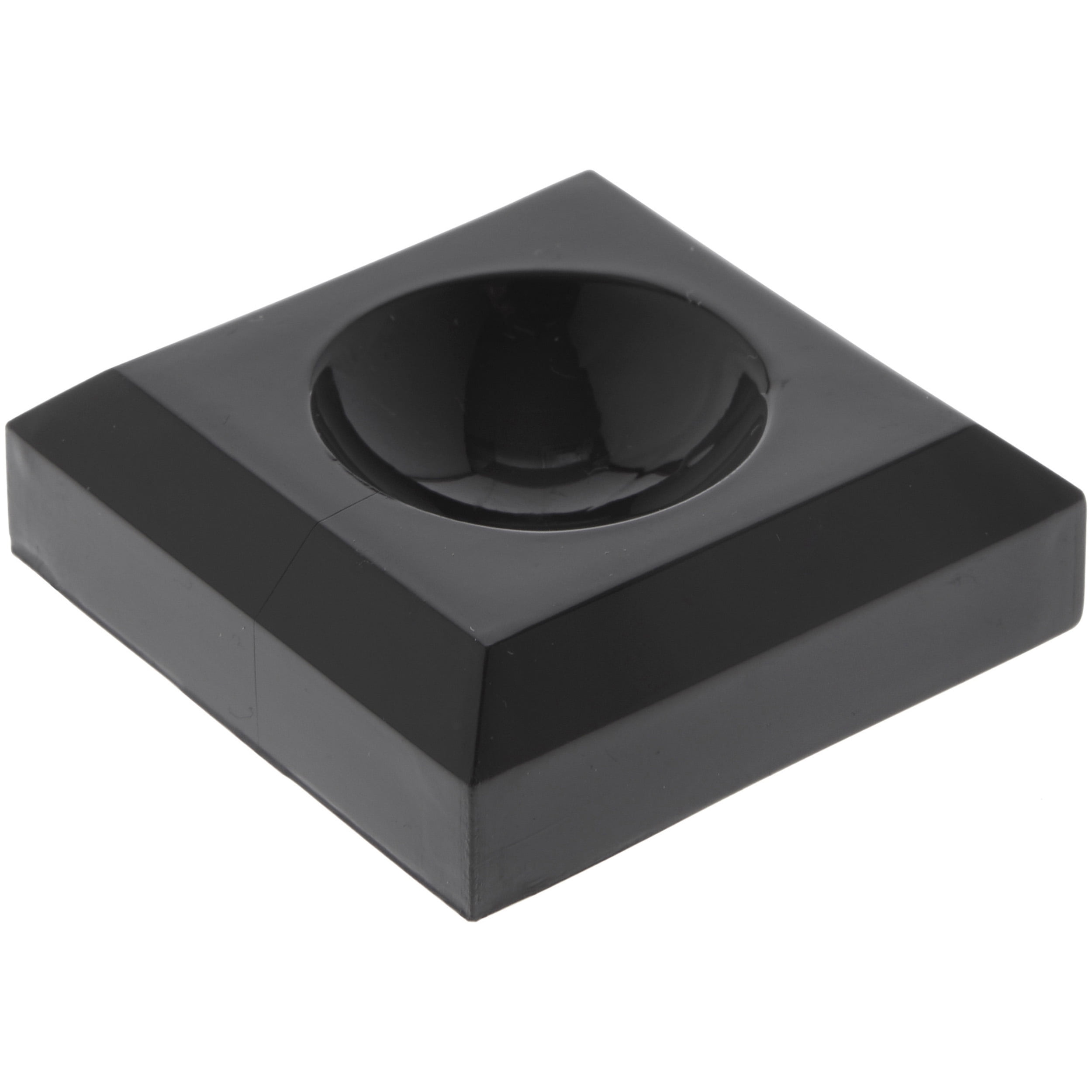 Plymor Black Acrylic Square Display Base with Indented Circle to Hold ...