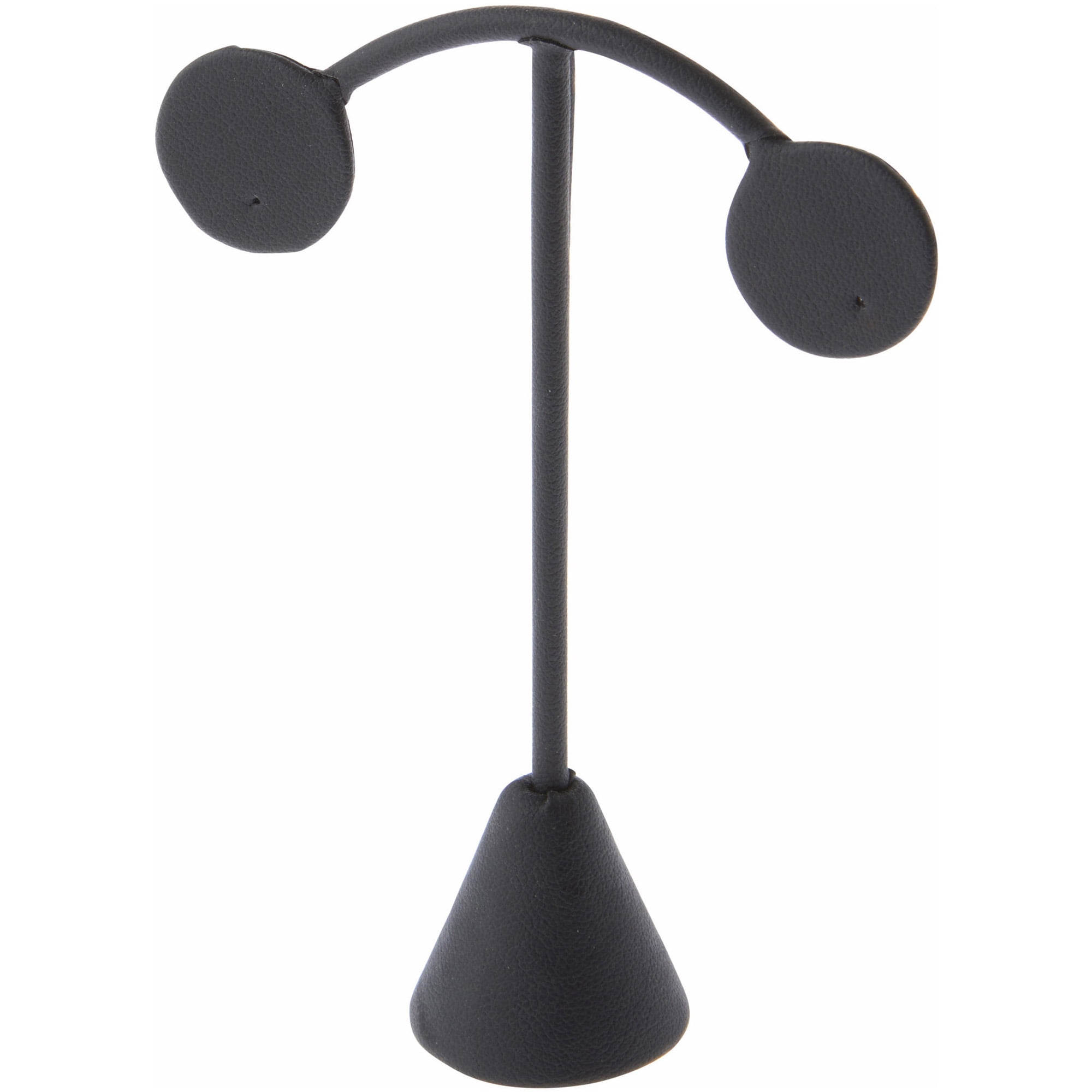 Plymor Black Faux Leather Light Post Style, Single Pair Earring Display ...
