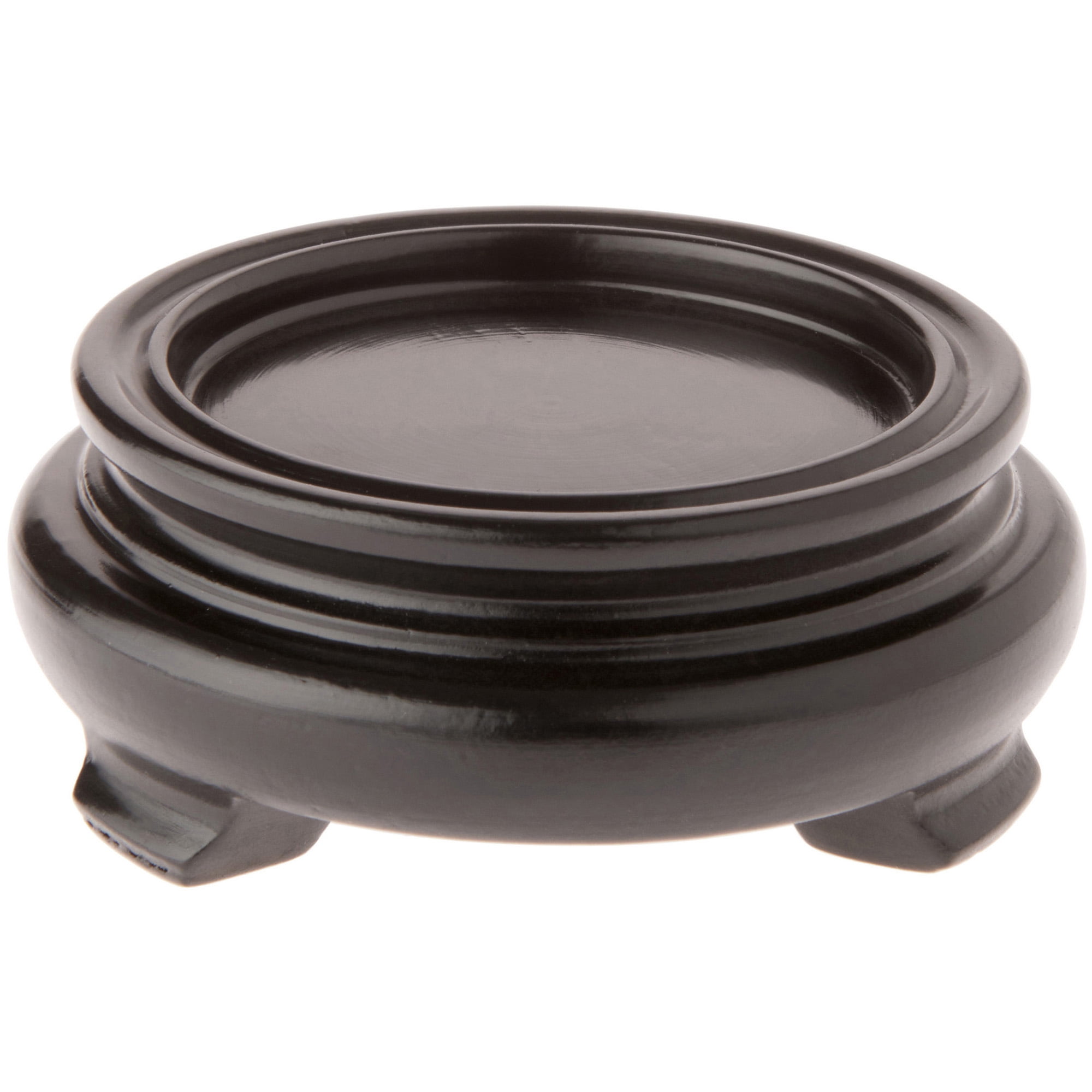 Plymor Black Round Wood Veneer Footed Display Base, 2.75" W x 2.75" D x ...