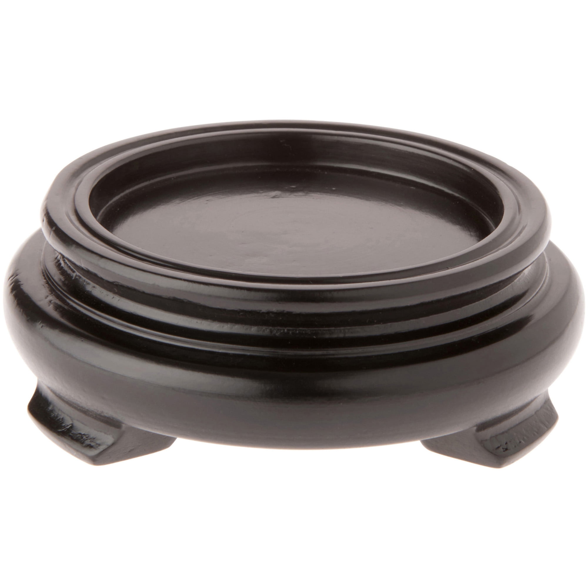 Plymor Black Round Wood Veneer Footed Display Base, 3" W x 3" D x 1.25 ...